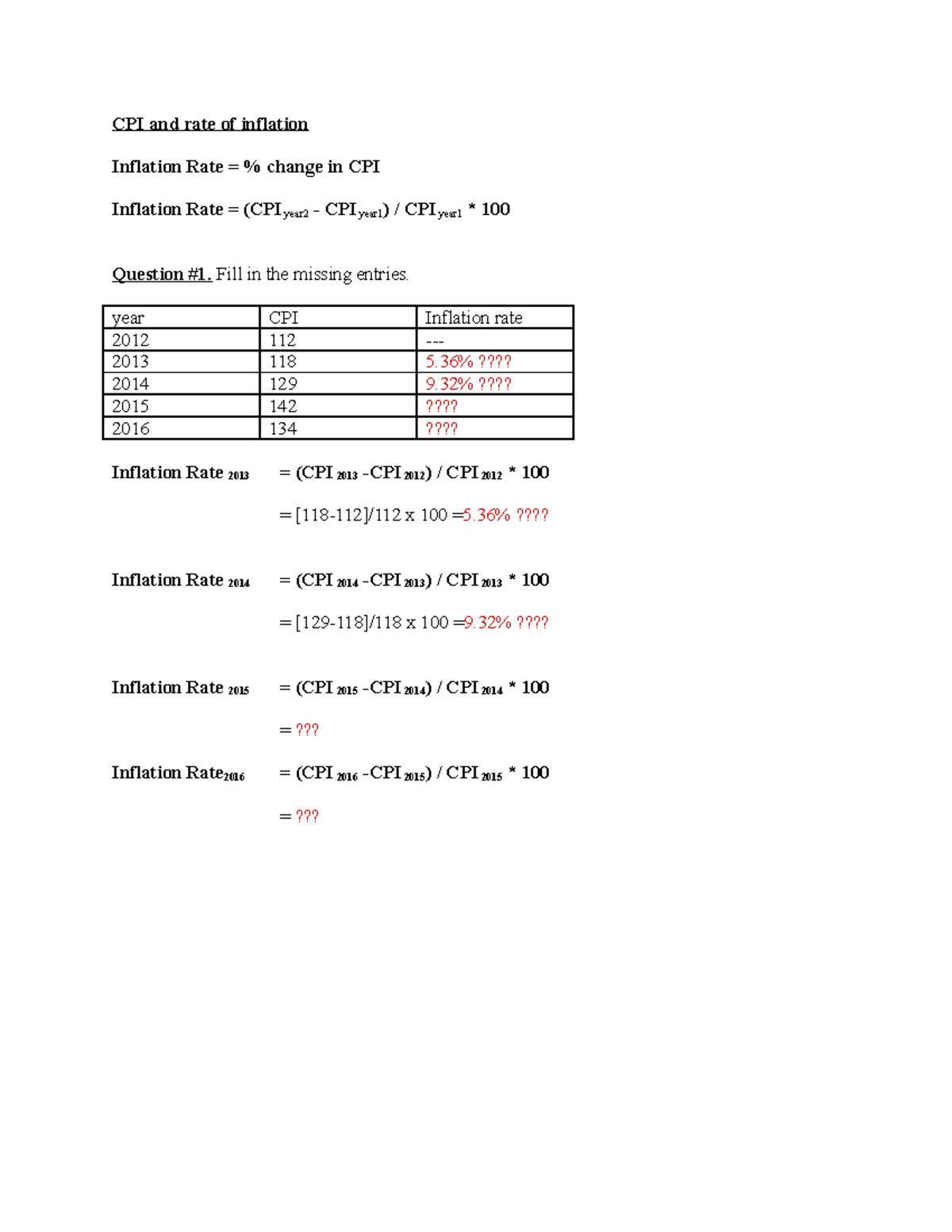 3. CPI and rate of inflation - CPI and rate of inflation Inflation Rate ...