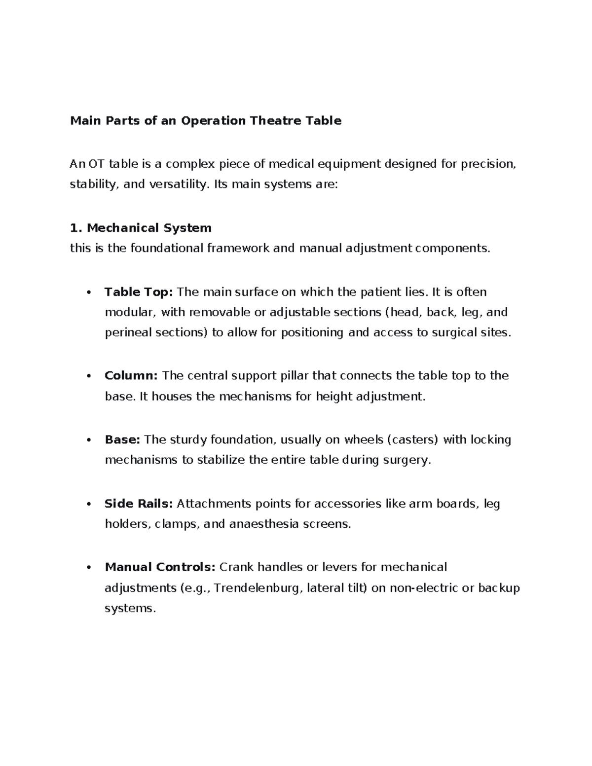 OT -P1 - Revision: Key Components & Requirements of Operation Theatre ...