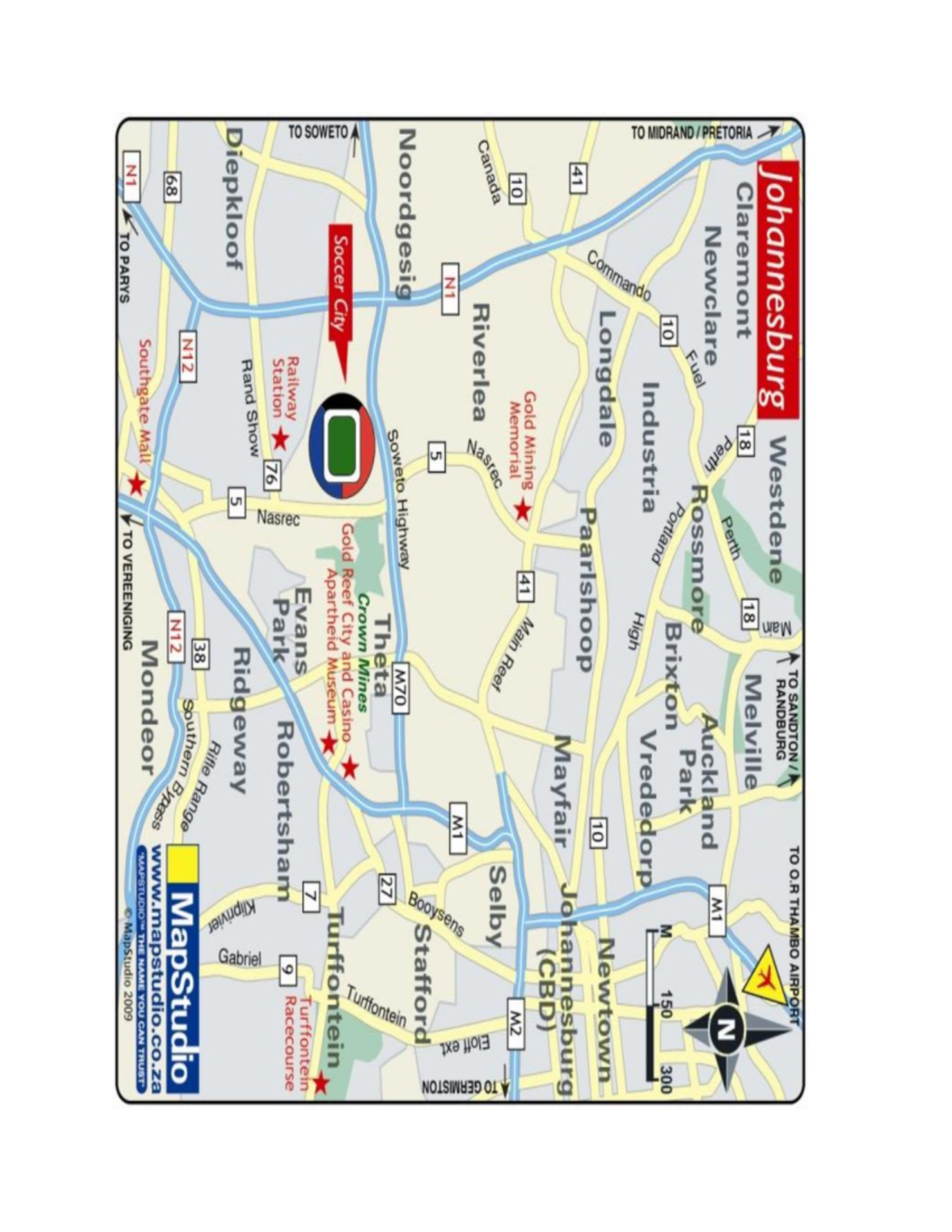 Johannesburg Map - Routes to Key Locations and Landmarks - Studocu
