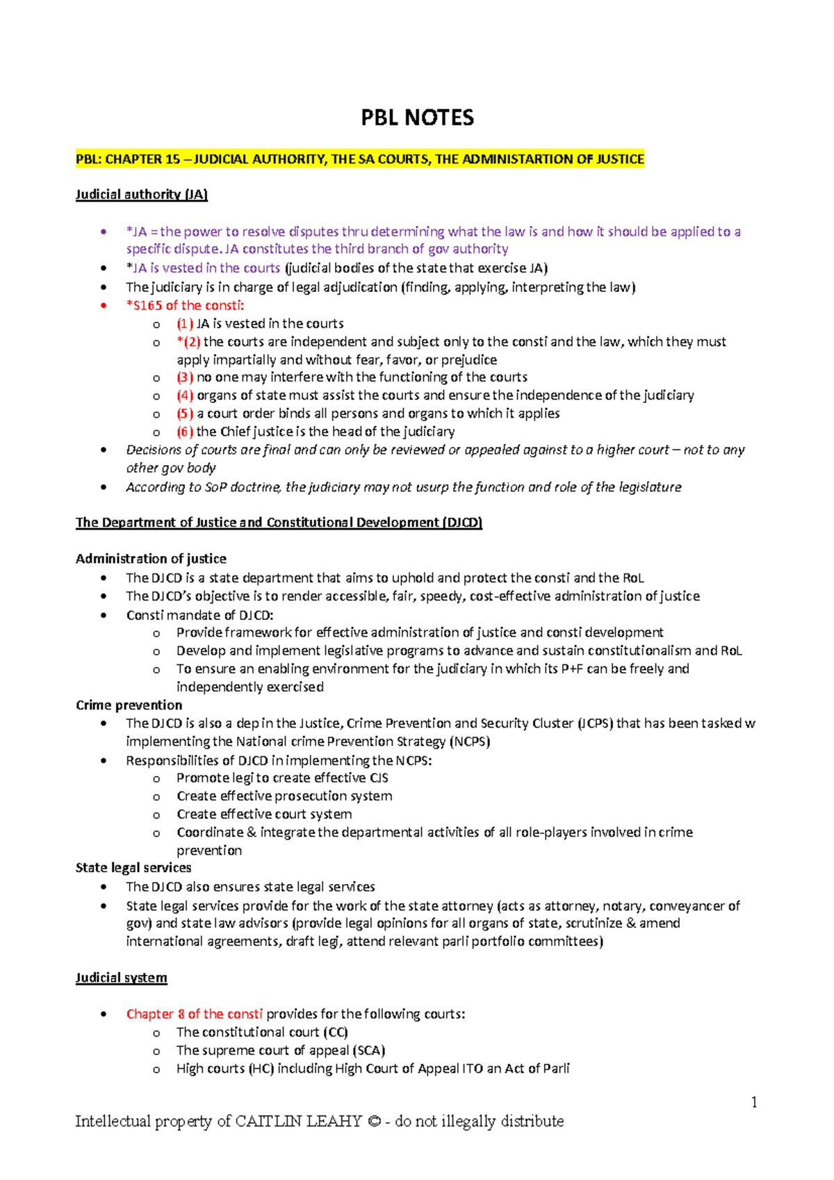 PBL200 notes (units 13,14,15,16 critical notes) - 1 PBL NOTES PBL ...