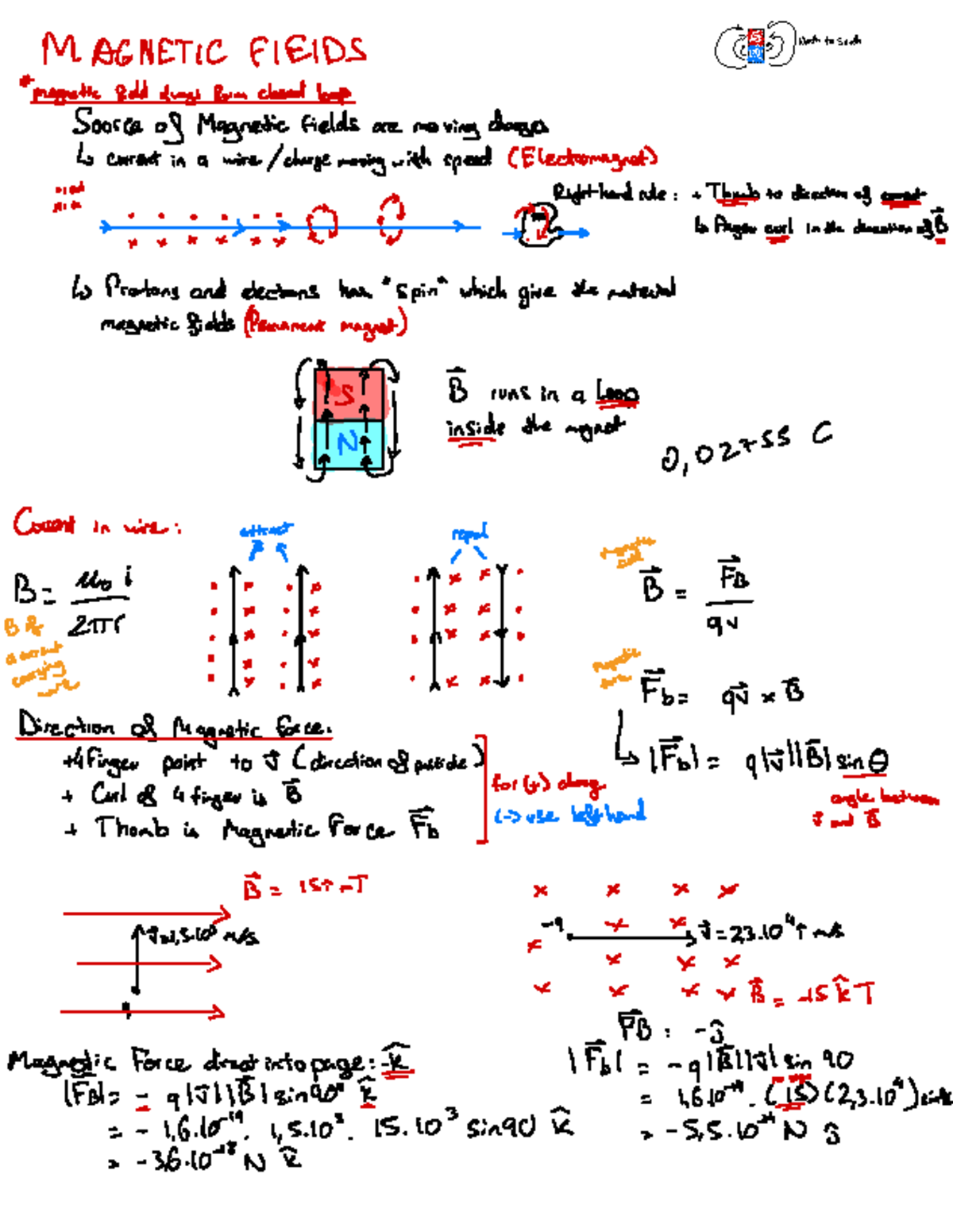 Phys 259 Week 9 Lecture Notes on Magnetic Fields and Forces - Studocu