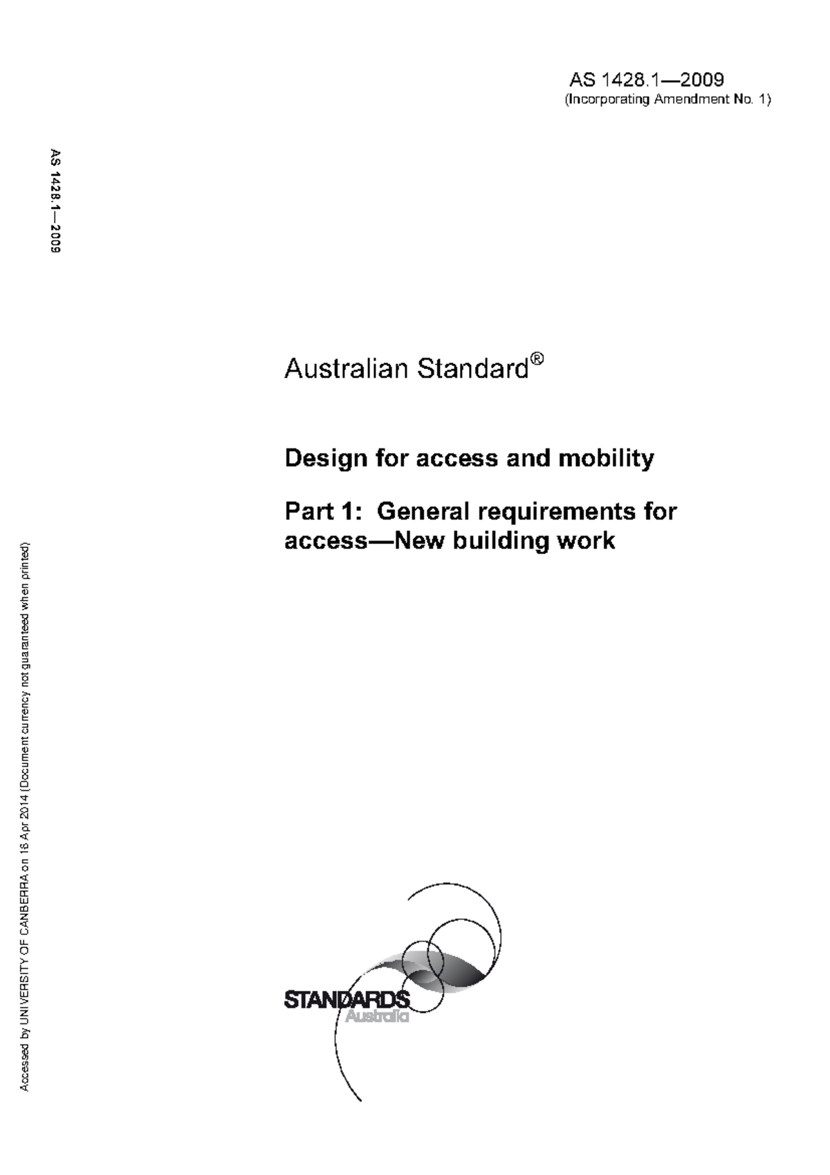 AS 1428.1-2009 Access and Mobility: General Requirements for New Builds ...