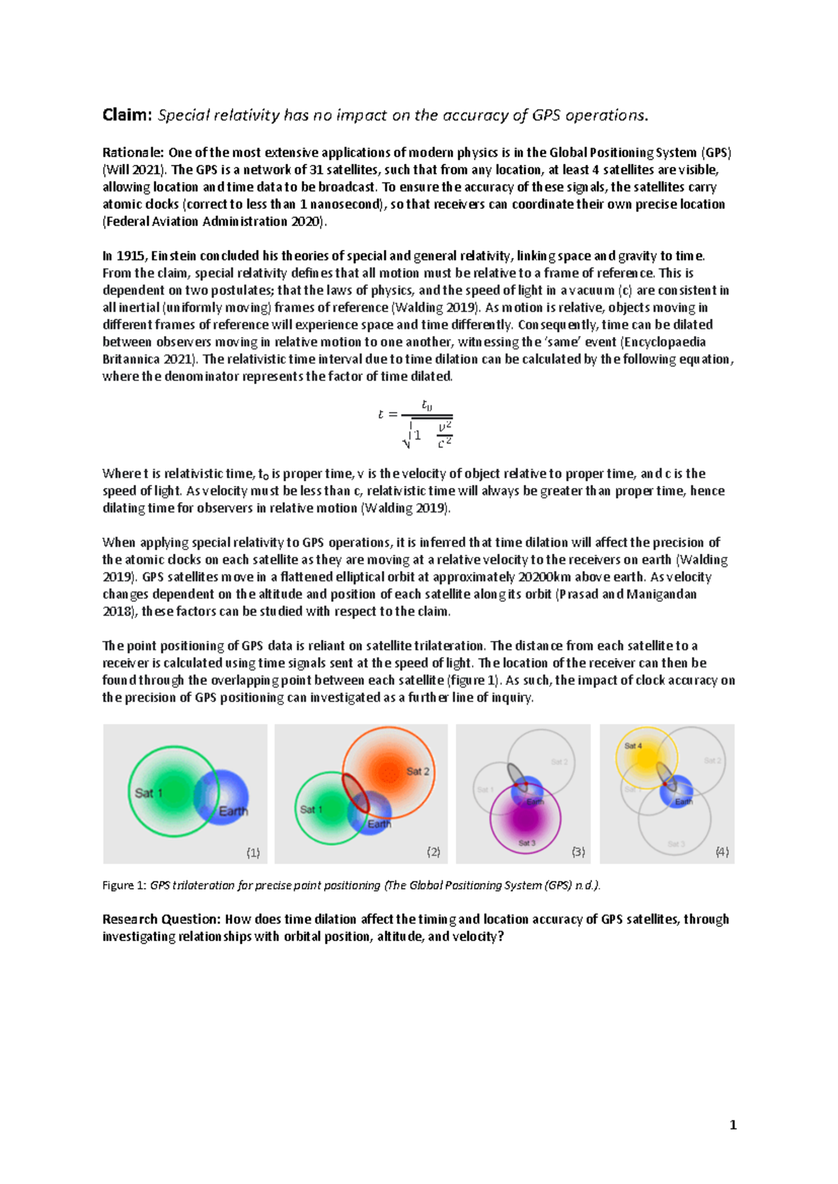 PHY12 IA3 Research on Time Dilation Effects in GPS Accuracy - Studocu