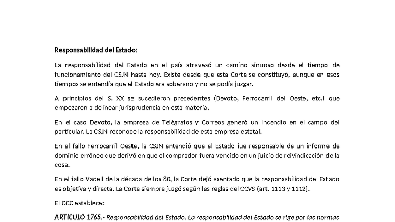 Responsabilidad del Estado: Análisis y Jurisprudencia - Clase 26/10 - Studocu