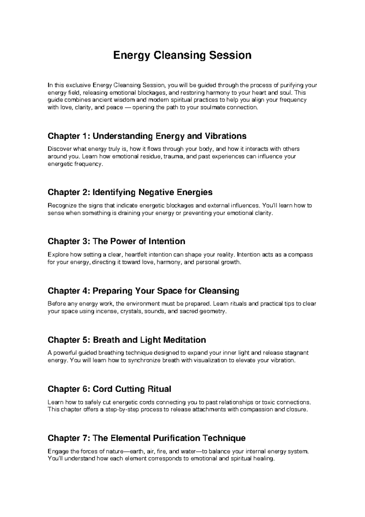 Energy Cleansing Session: A Guide to Purifying Your Energy Field - Studocu