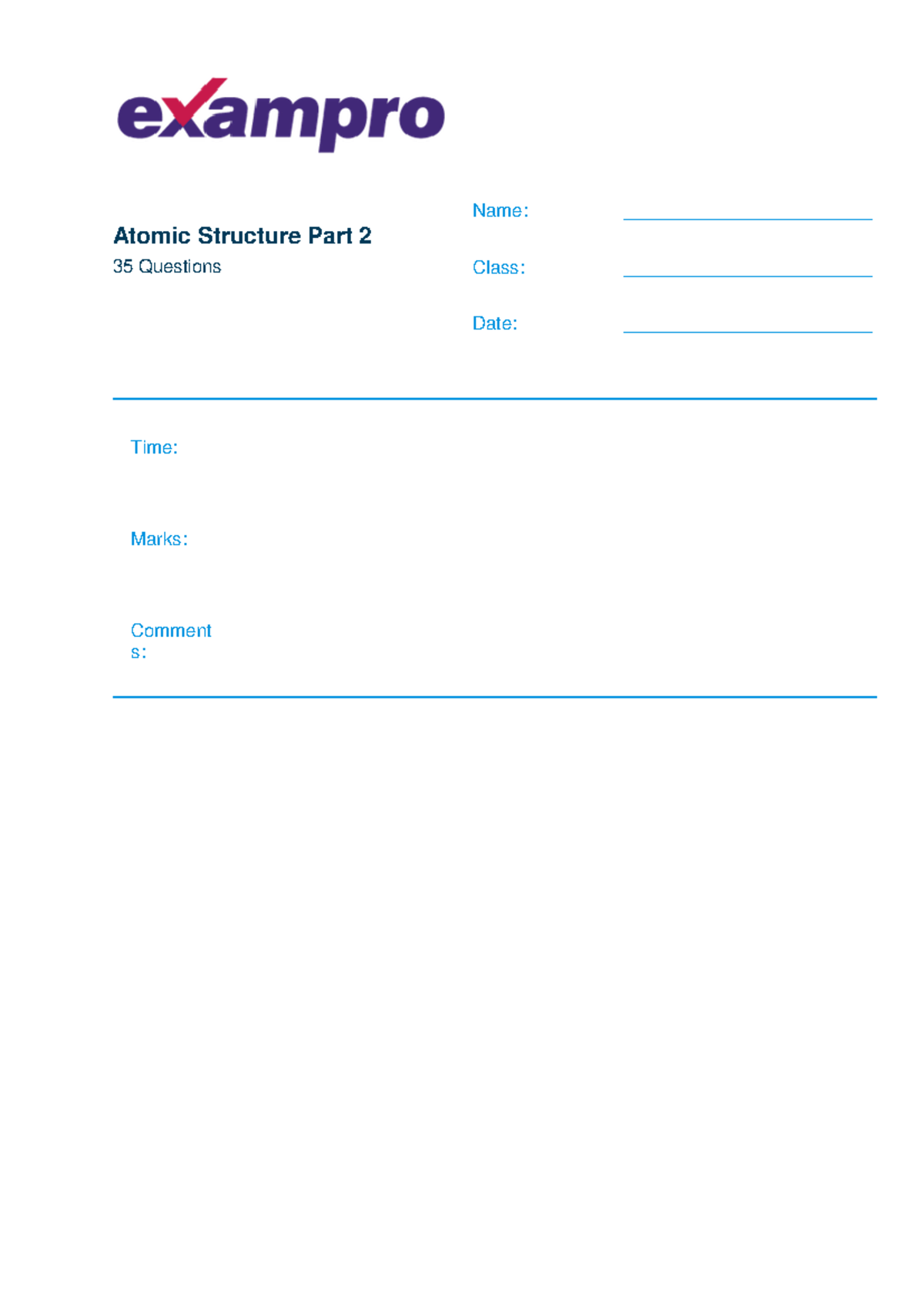 Atomic structure part 2 - Atomic Structure Part 2 35 Questions Name