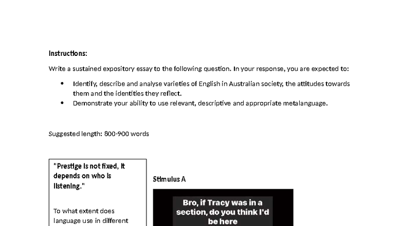 ENG101: Prestige and Identity in Varieties of Australian English Essay ...