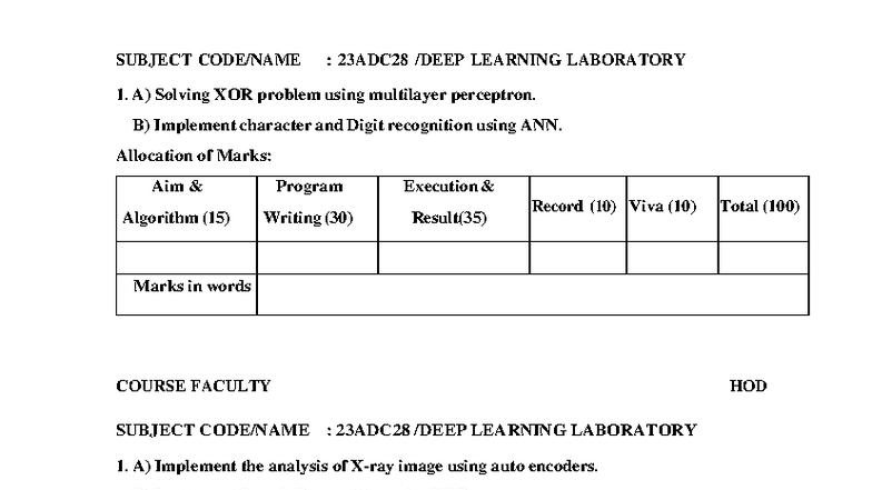 23ADC28 Learning Laboratory: Deep Learning Model Notes - Studocu