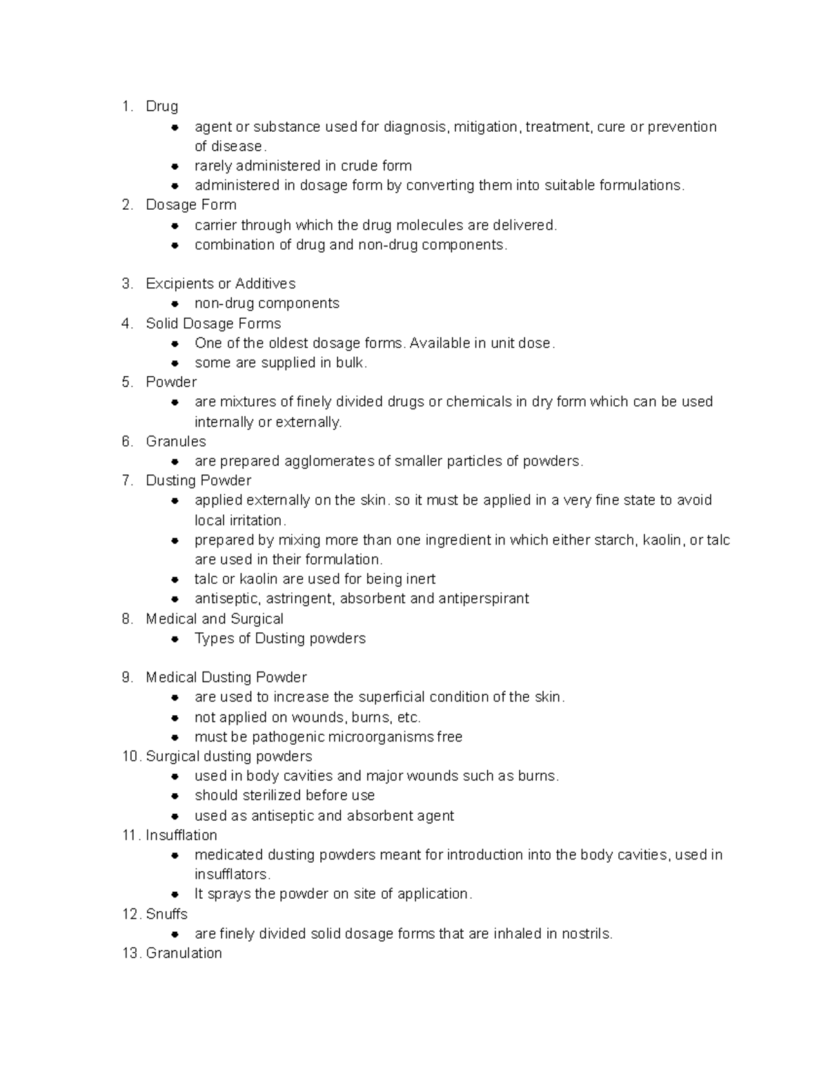 PIPH OLFU DRUG AND Dosage Forms - Drug agent or substance used for ...