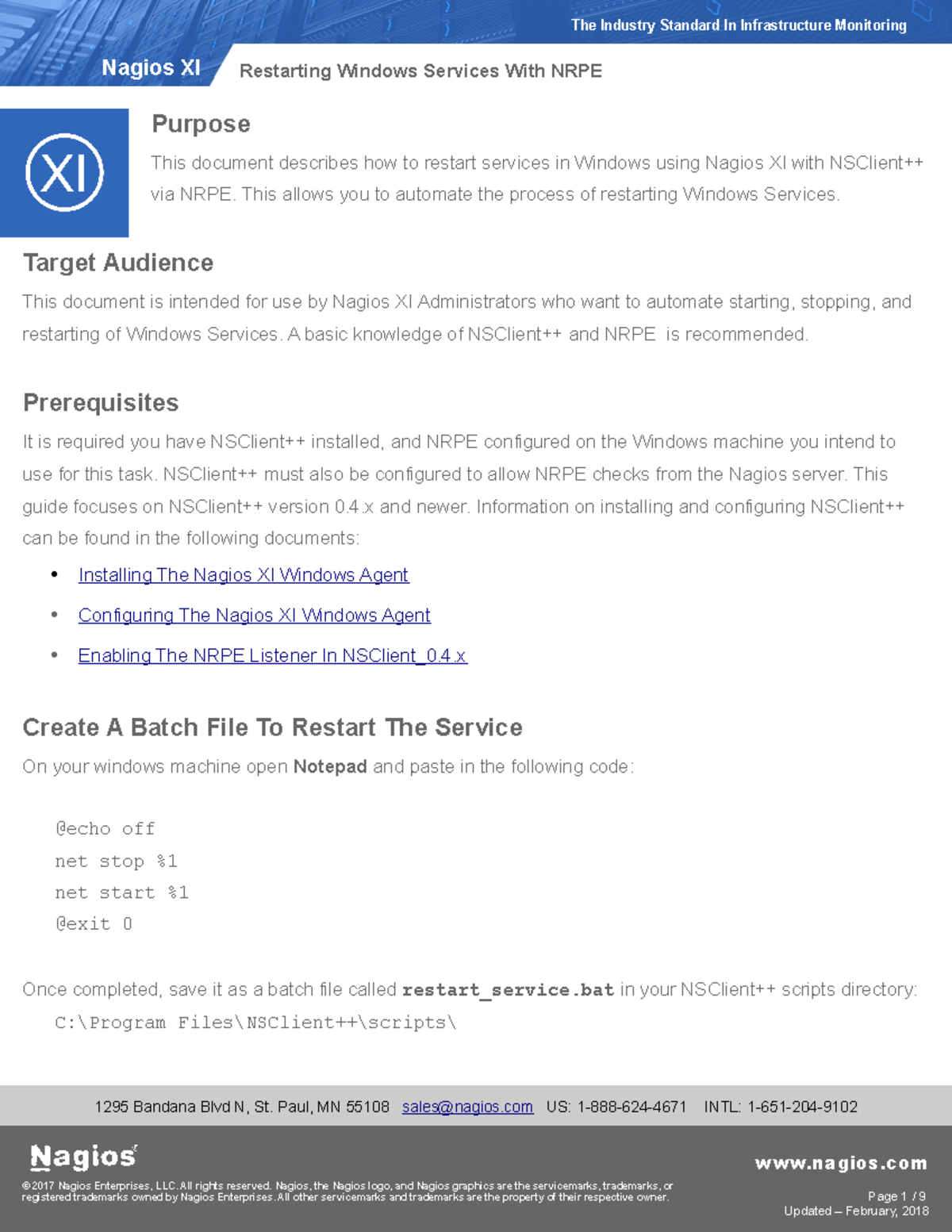 Automating Windows Service Restart with NRPE in Nagios XI Guide - Studocu