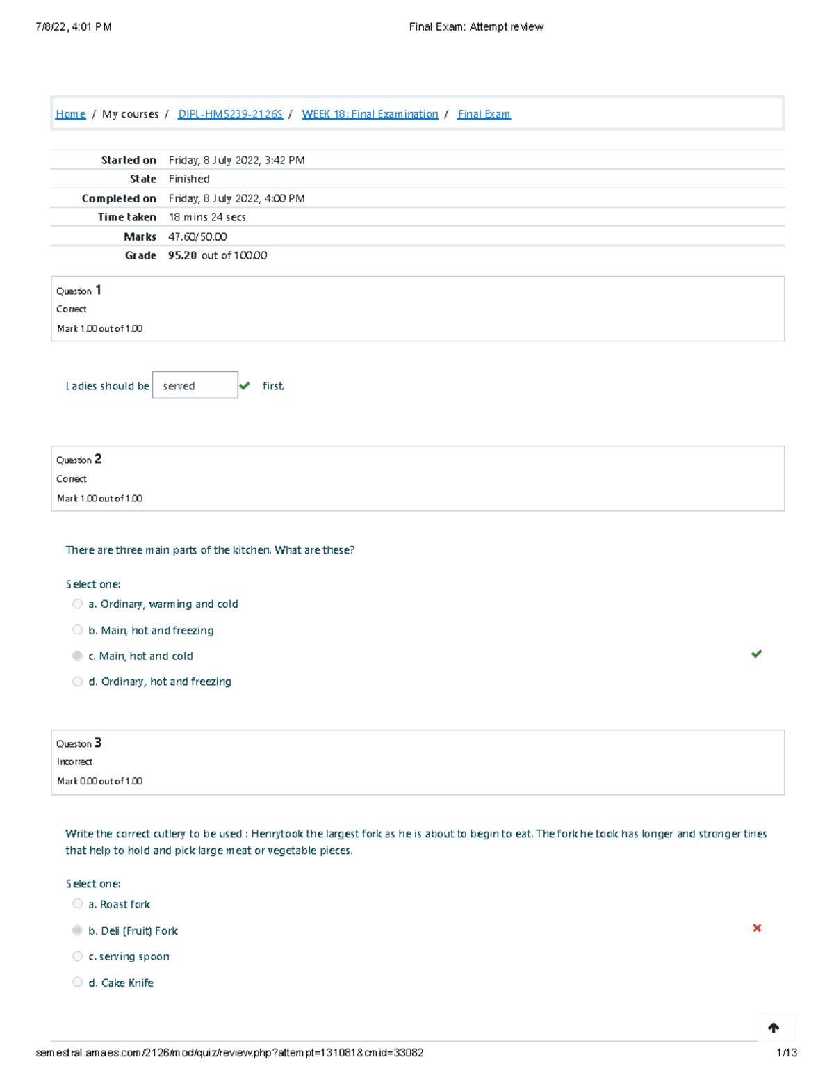 Final Exam Attempt review 7 - Home/My courses/ DIPL-HM5239-2126S/ WEEK ...