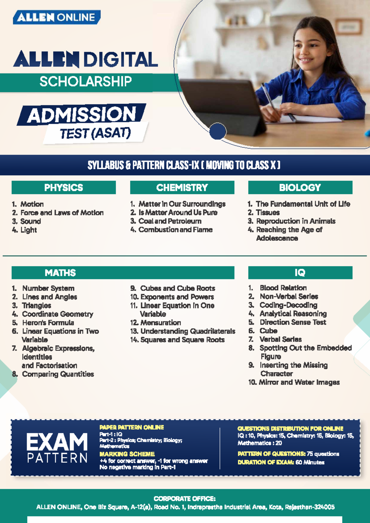 ASAT Syllabus Pattern C for Class X: Physics, Chemistry, Biology ...
