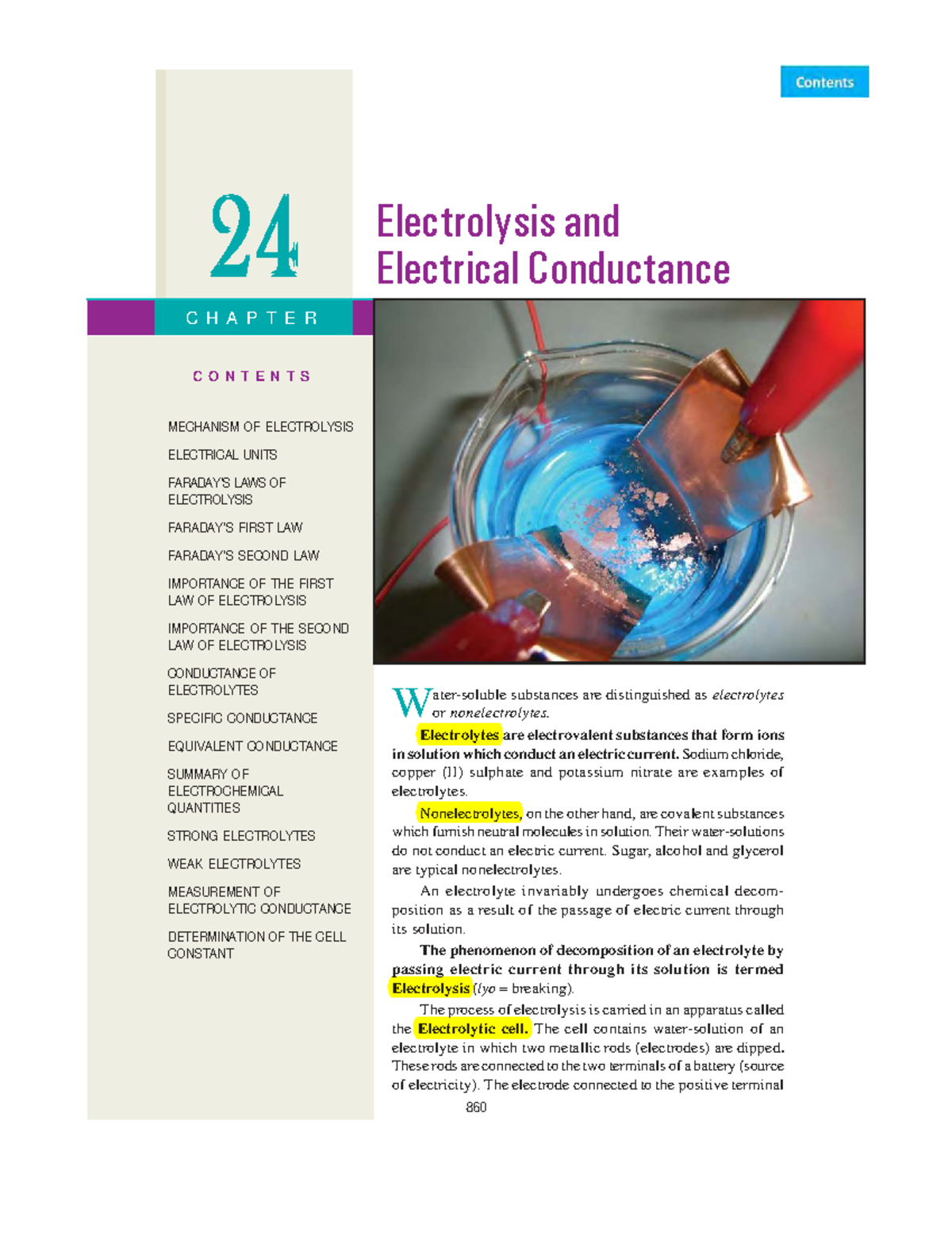 Electrochemistry: Chapter 24 - Electrolysis & Electrical Conductance ...