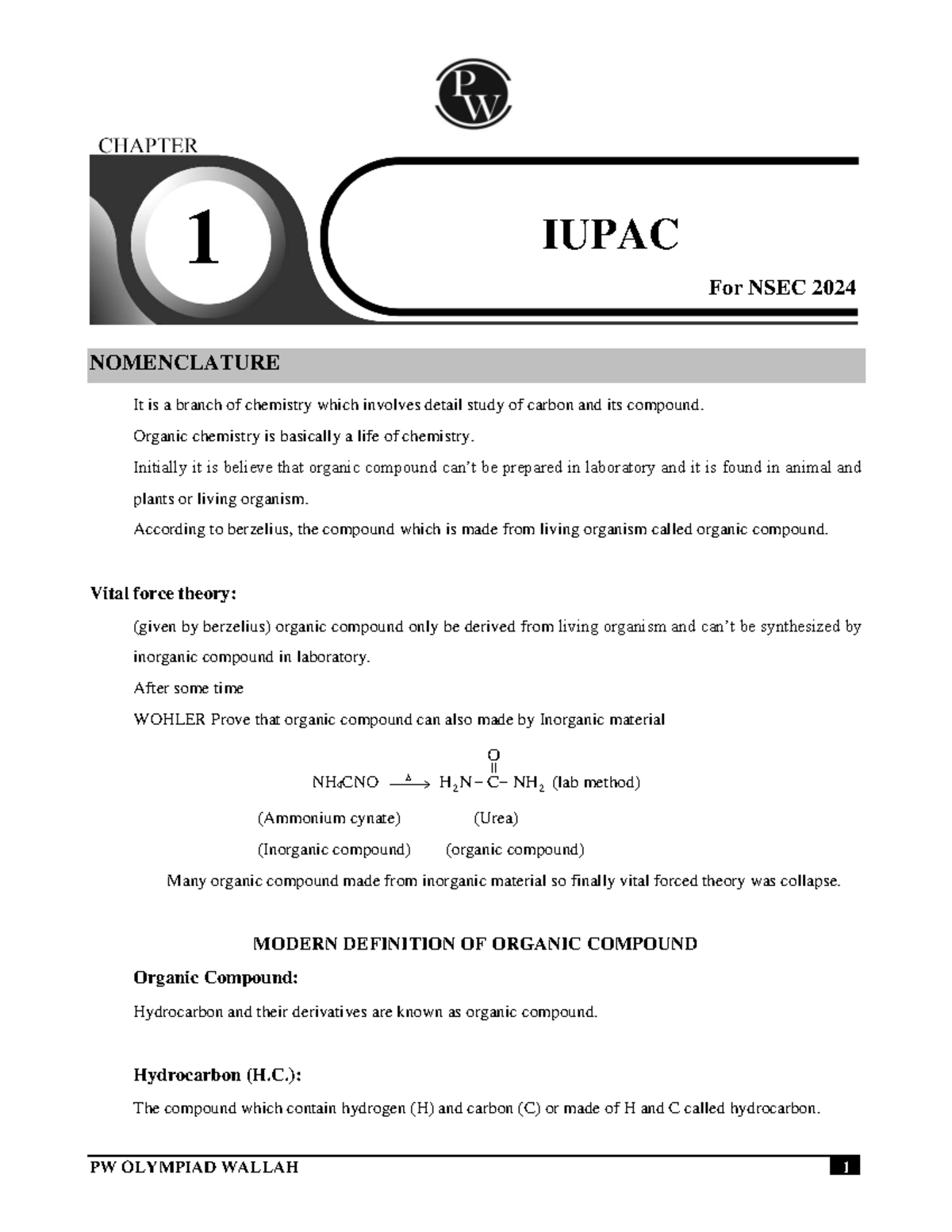 IUPAC Nomenclature Study Notes for NSEC 2024 - Studocu