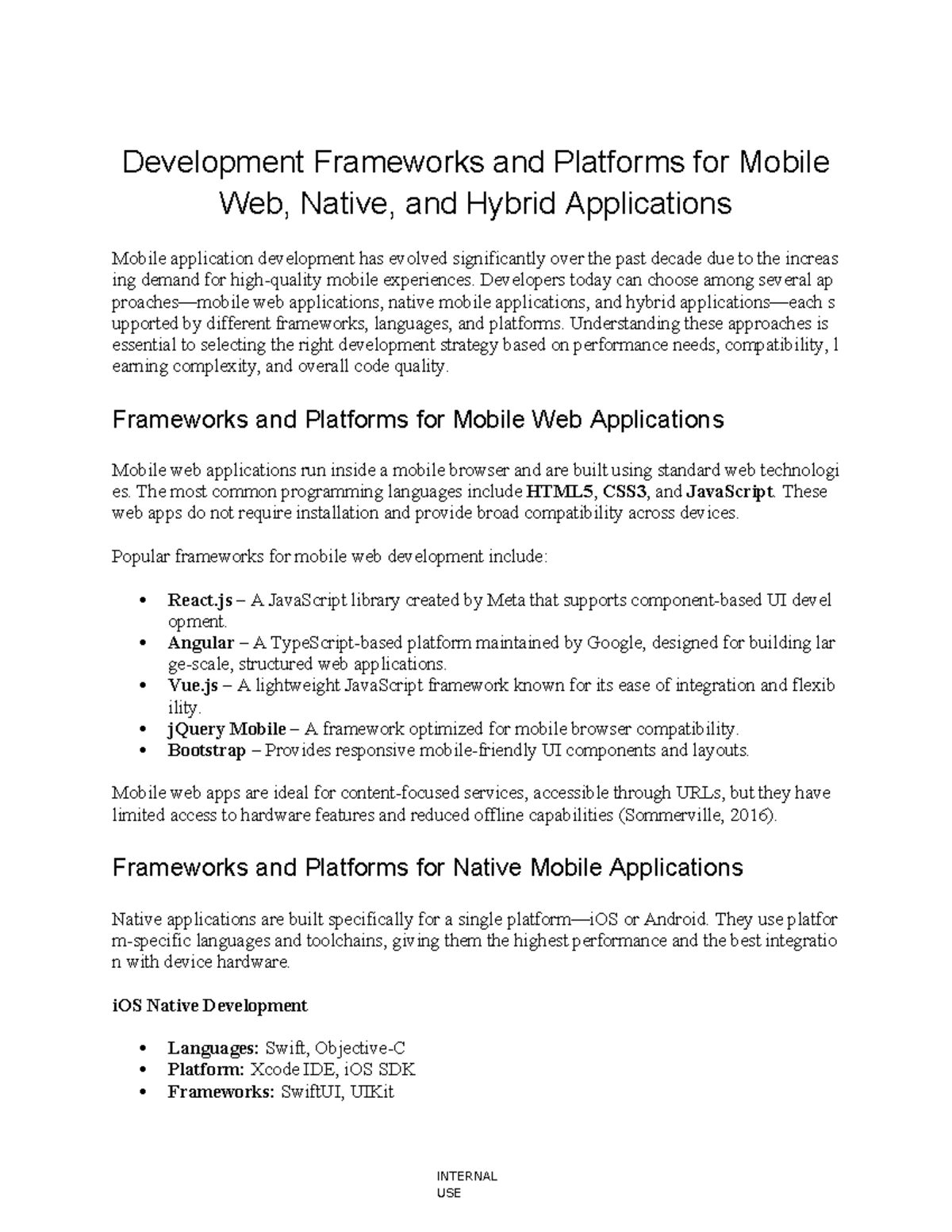 Development Frameworks for Mobile Apps: Web, Native & Hybrid (Unit 4 ...