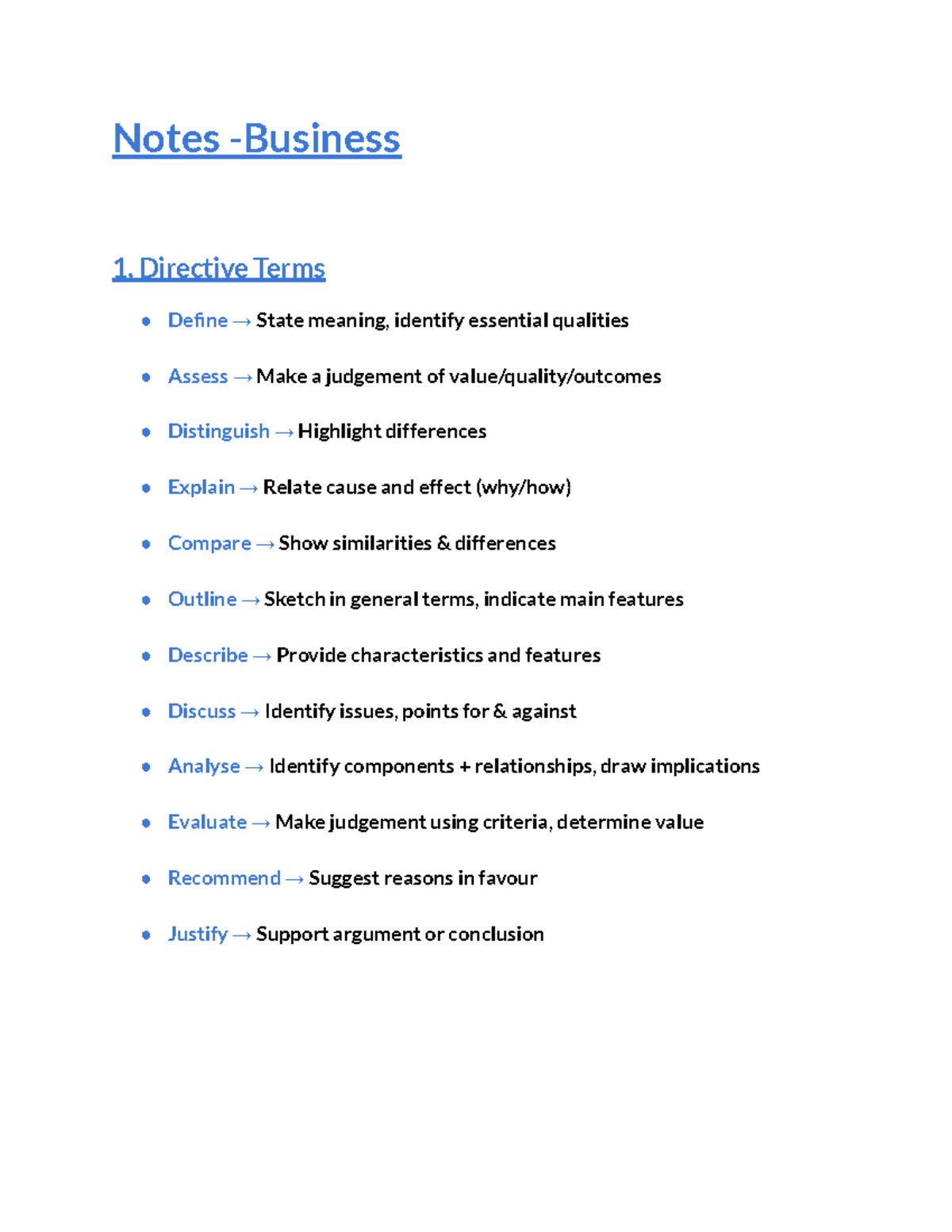 Business Management Notes: Key Concepts & Strategies (Year Recap) - Studocu