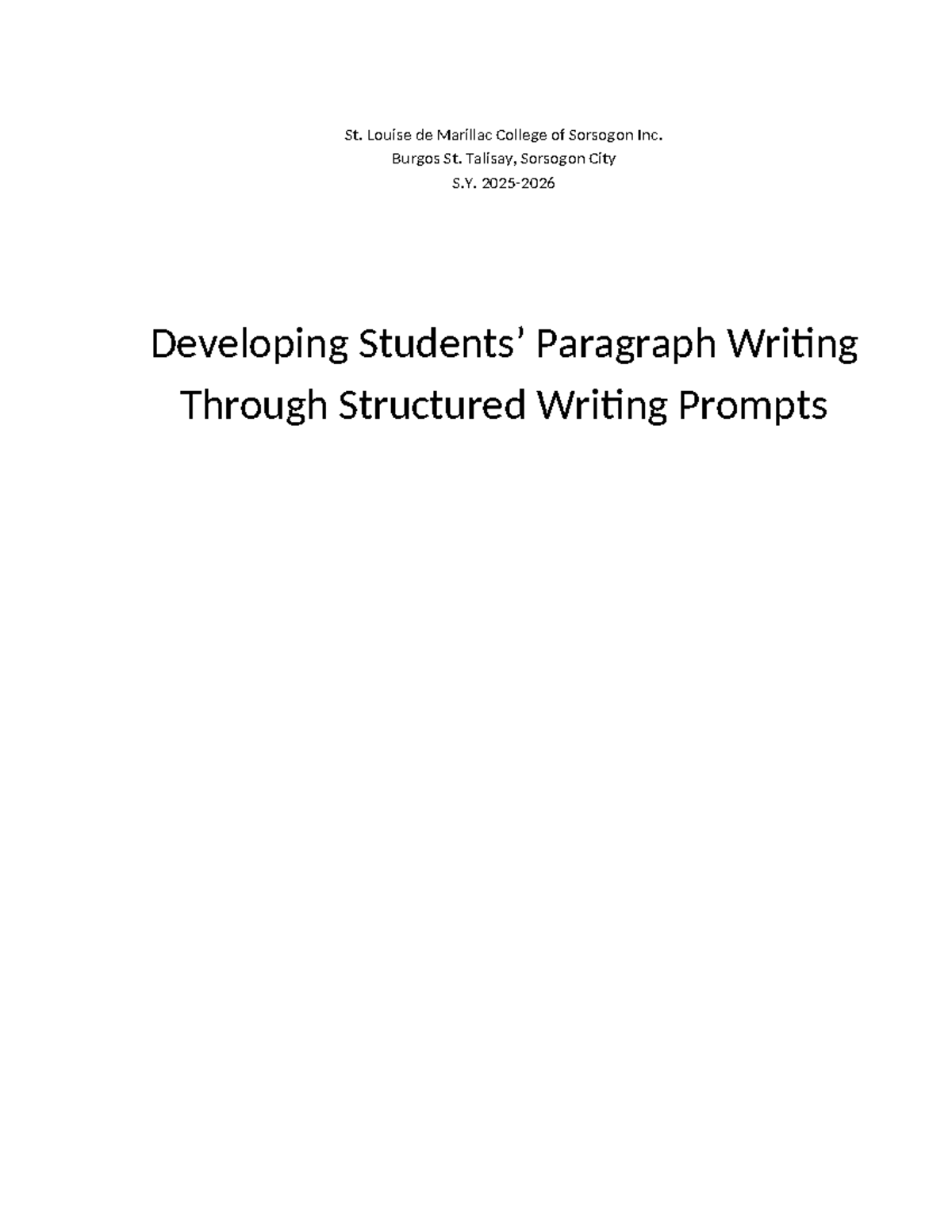 Improving Paragraph Writing Skills in Grade 7 Through Structured ...