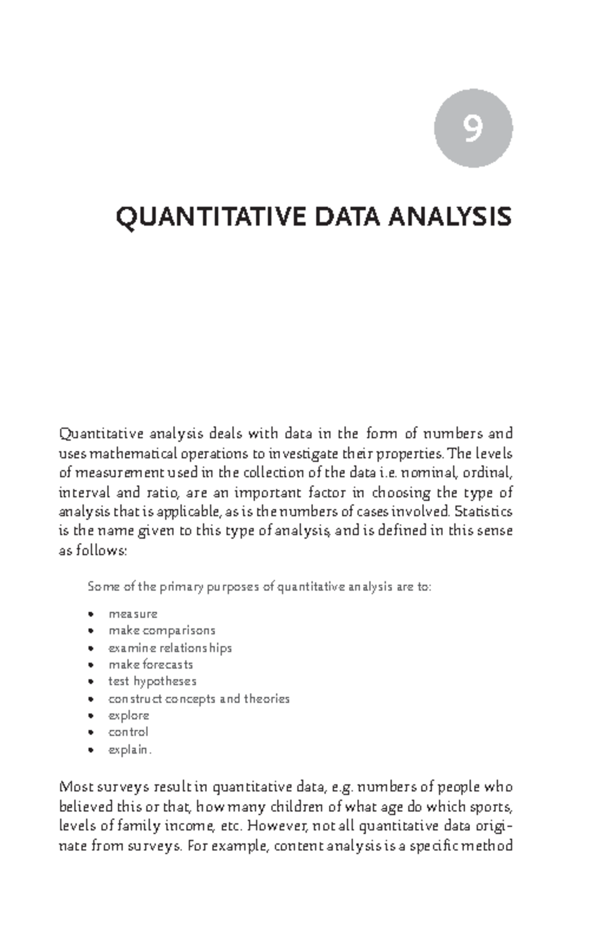 Quantitative Data Analysis: Key Concepts and Techniques (Course Code: 9) - Studocu