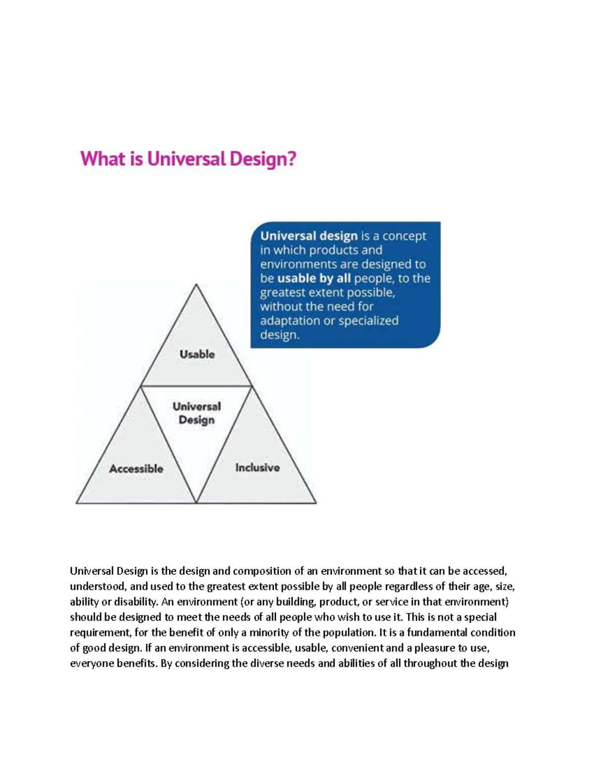 Universal Design in Trauma-Informed Care: Principles & Guidelines - Studocu