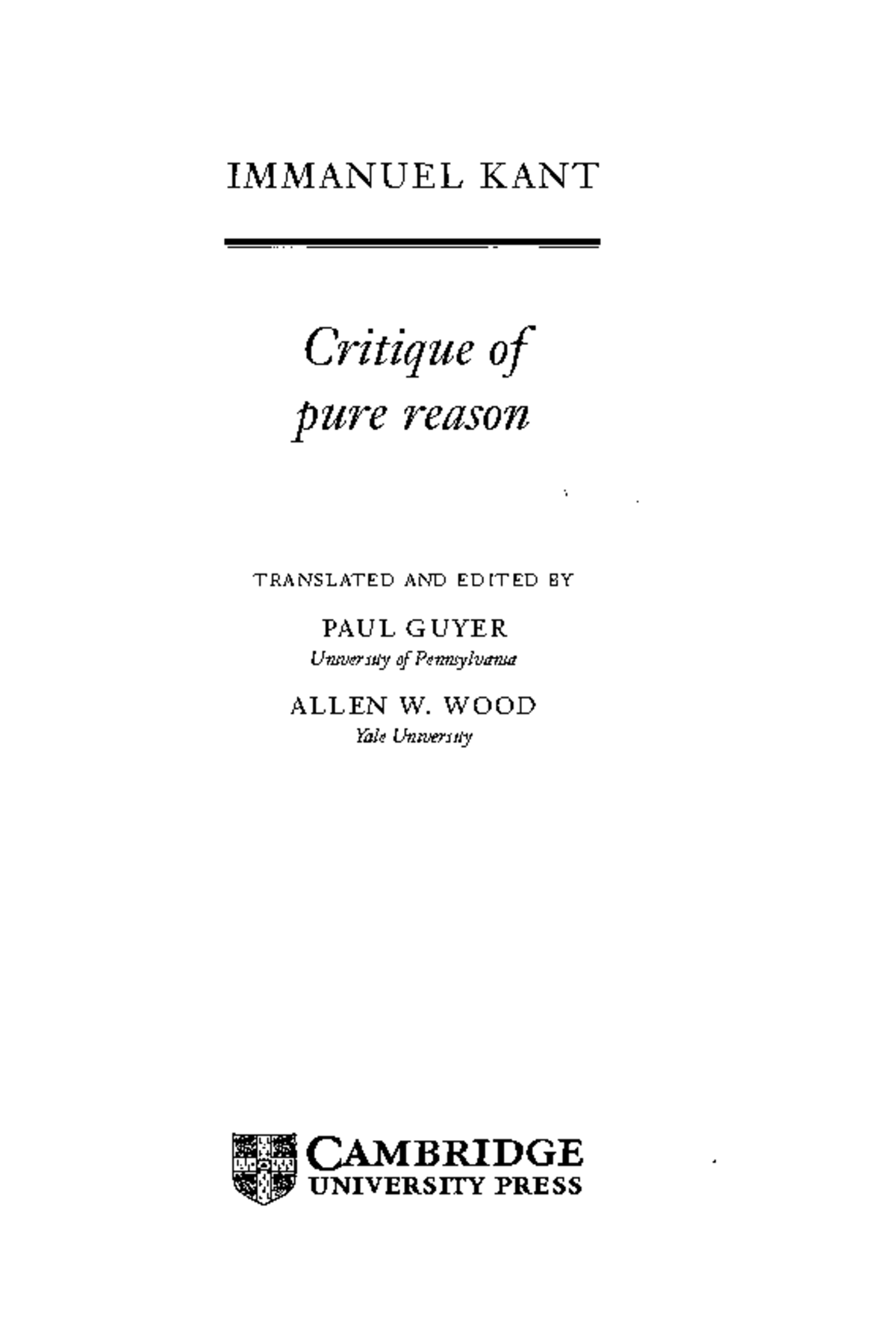 Kant's Critique of Pure Reason: Exploring Phenomena vs. Noumena - Studocu