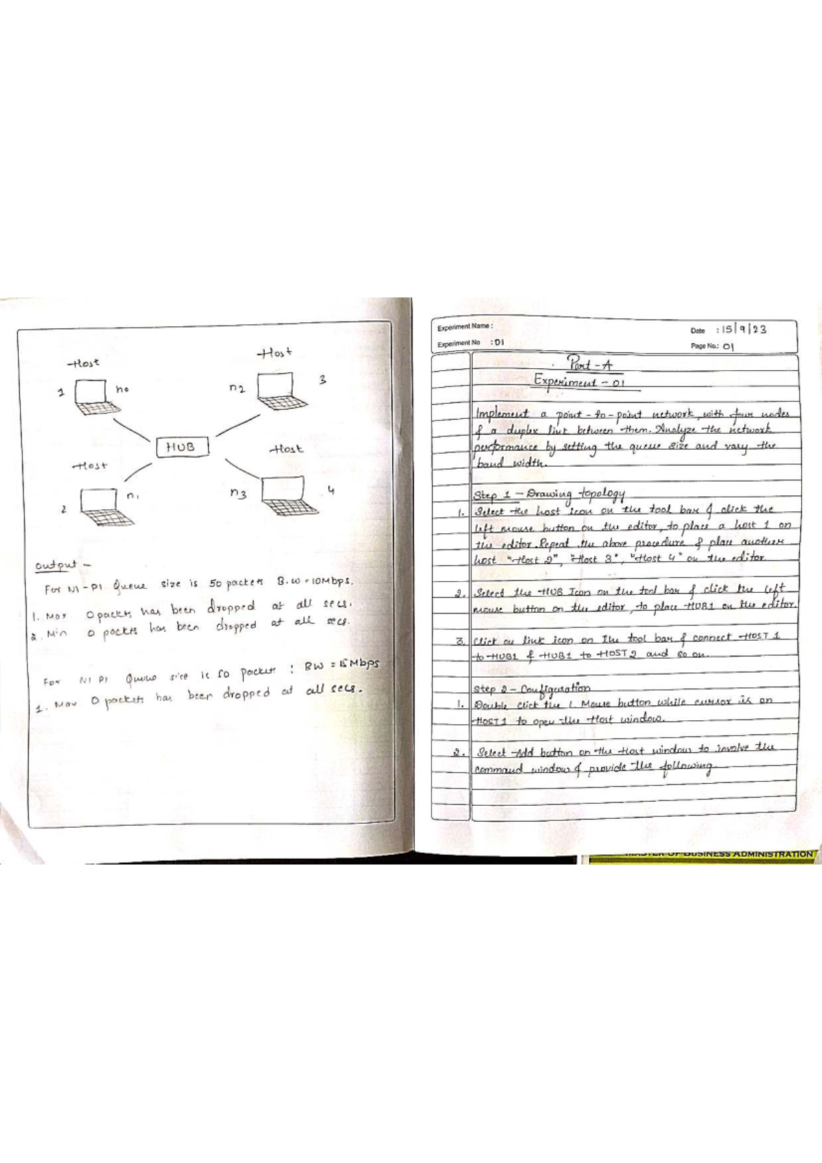 CNP LAB Journal: Experiment 01 - Network Performance Analysis - Studocu