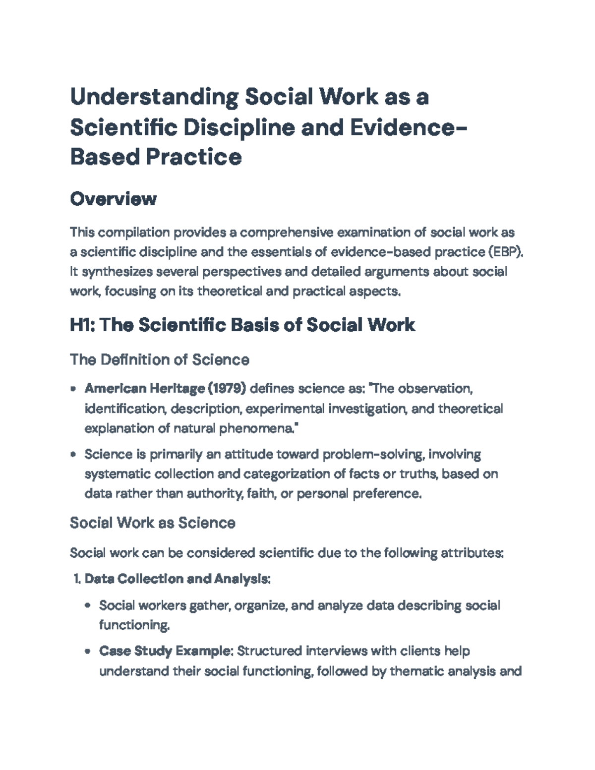 Scientific Foundations of Social Work and Evidence-Based Practice ...