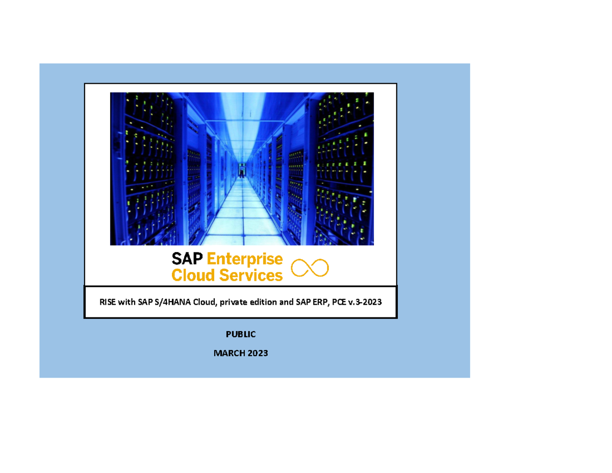 RISE with SAP S/4HANA Cloud, PCE Roles & Responsibilities - March 2023 ...