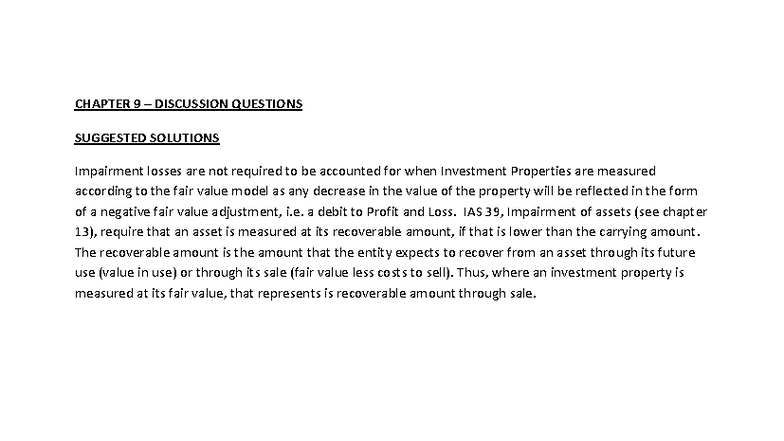 CHAPTER 9 DISCUSSION QUESTIONS & SUGGESTED SOLUTIONS - Studocu