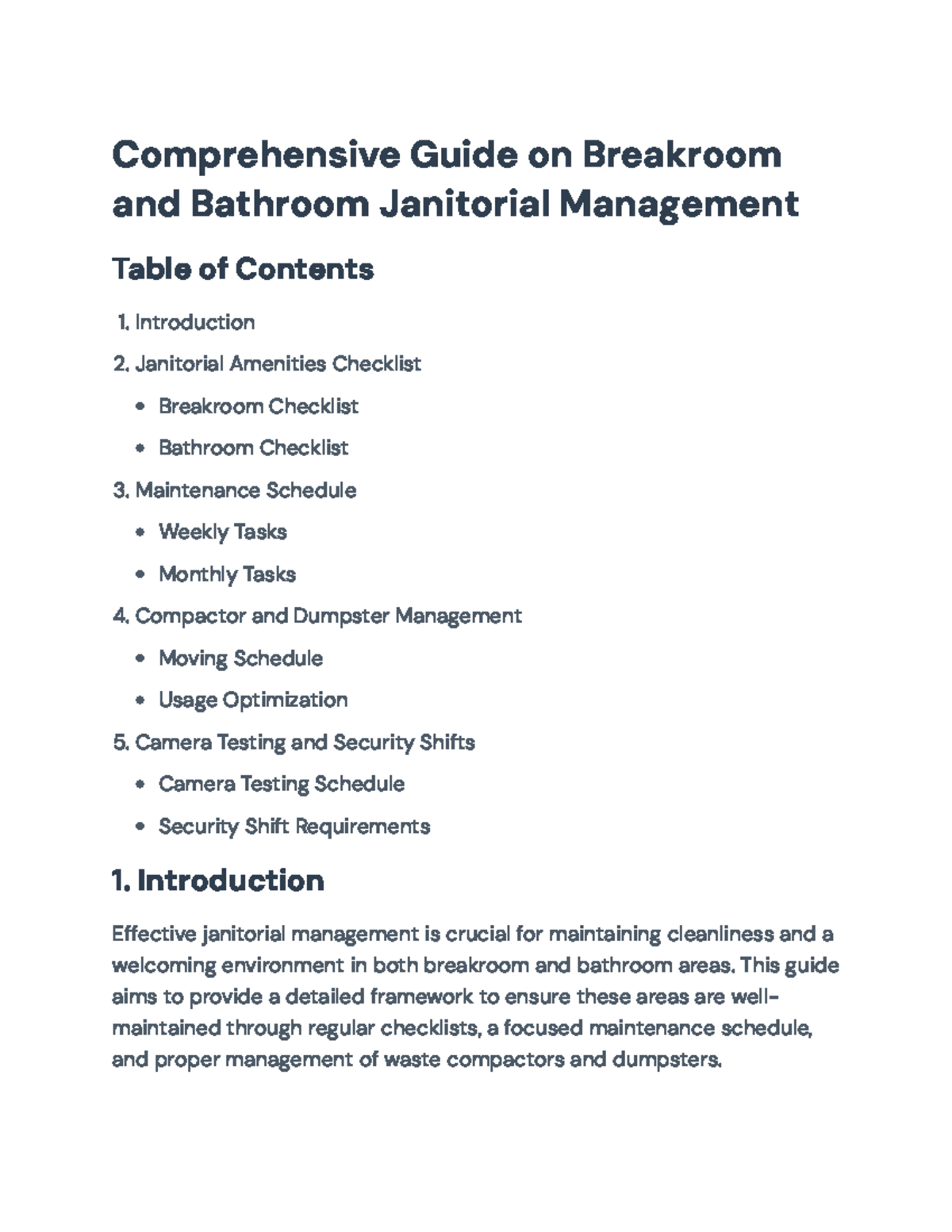 Comprehensive Janitorial Management Guide for Breakrooms & Bathrooms ...
