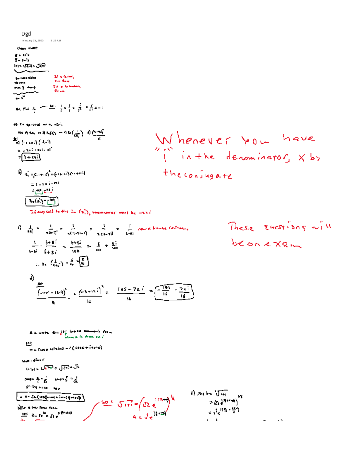 Calculus II Discussion Group Notes - Dgd February 25, 2025 - Studocu