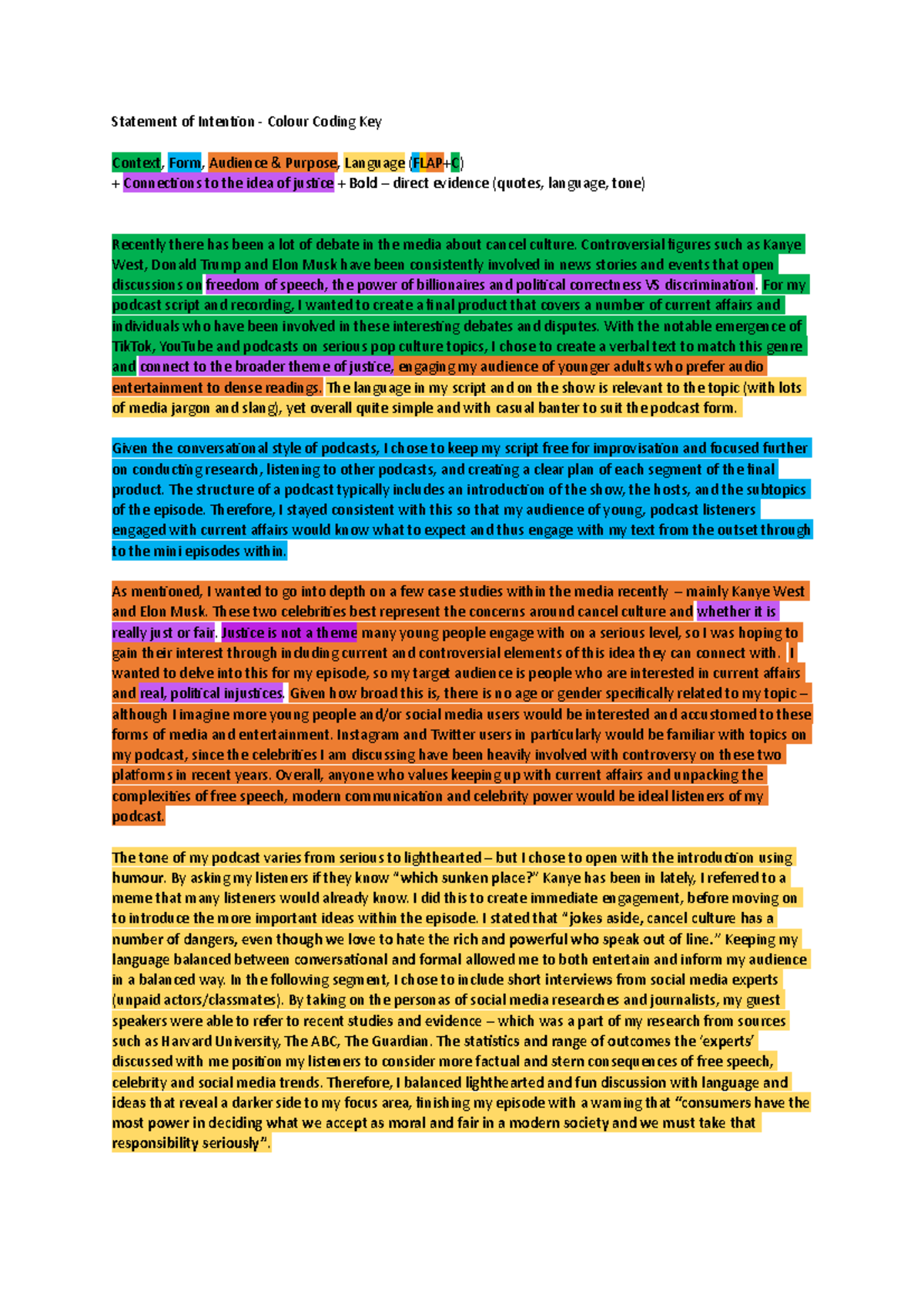SOI Example - How to write a statement of Intention - Statement of ...