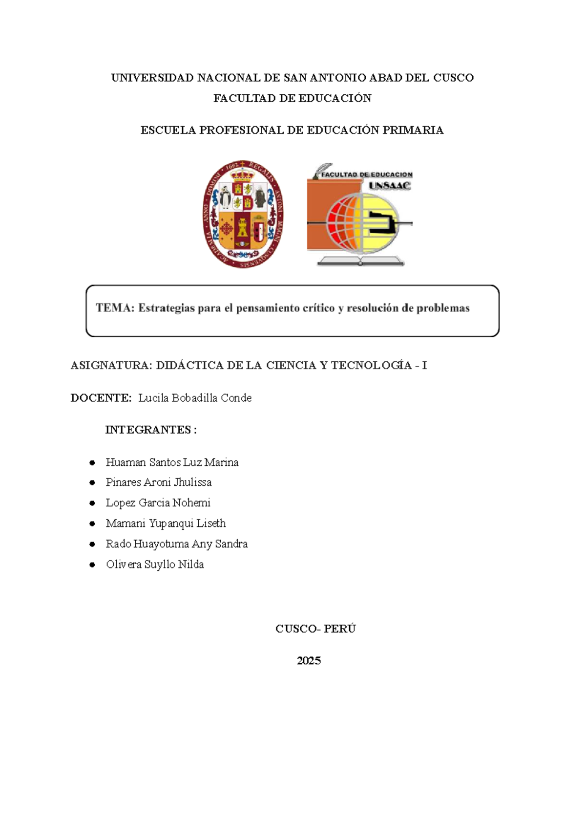 Monografía - Estrategias para el Pensamiento Crítico y Resolución de ...