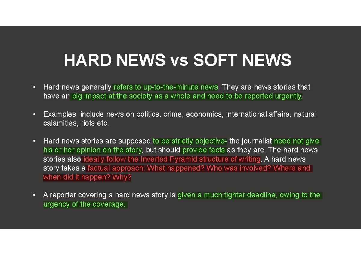 Hard vs Soft News: Key Differences Explained for Journalism Students ...