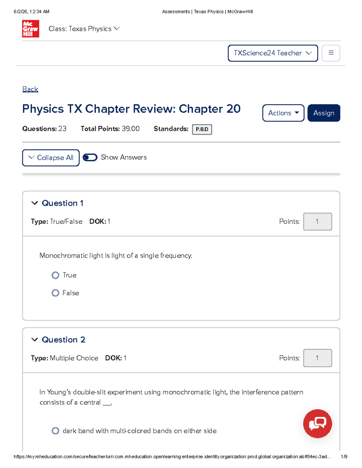 TXScience24 Physics Chapter 20 Review: Interference & Diffraction ...