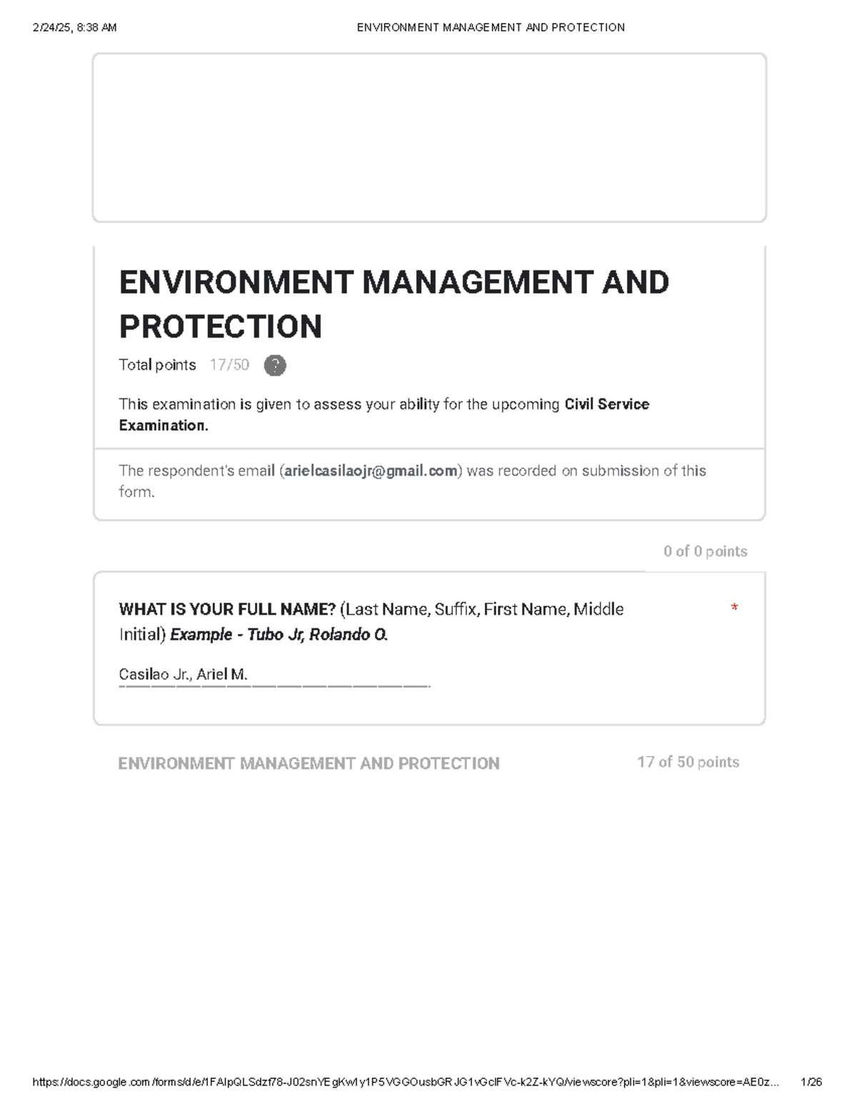 ENV 101: Environment Management & Protection Final Exam Review - Studocu