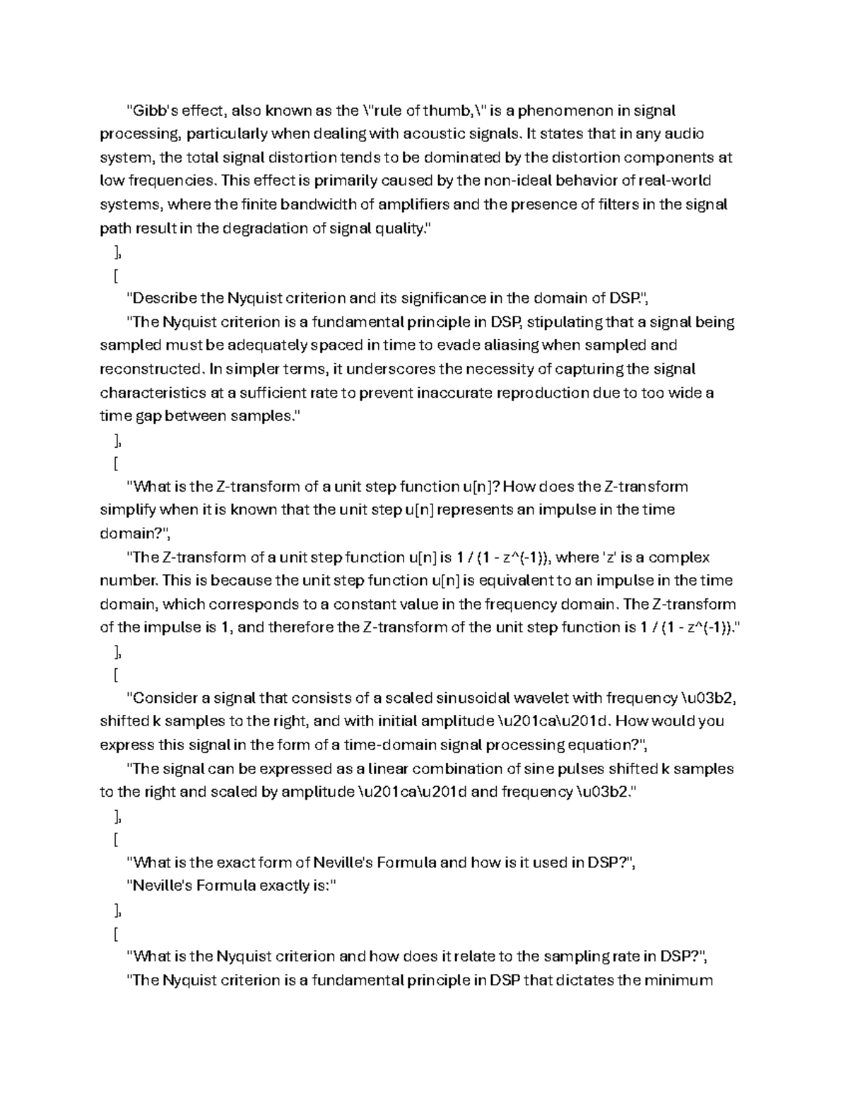 DSP 101: Perfect Reconstruction of Finitely Supported Signals - Studocu