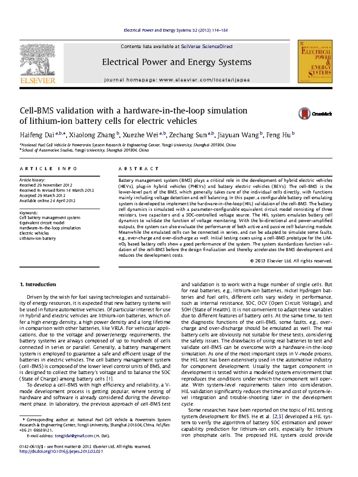 HIL Validation of Battery Management Systems for Electric Vehicles ...