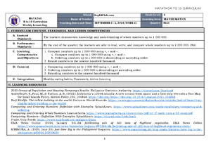 DLL Matatag English 4 Q1 W6 - MATATAG K to 10 Curriculum Weekly Lesson ...