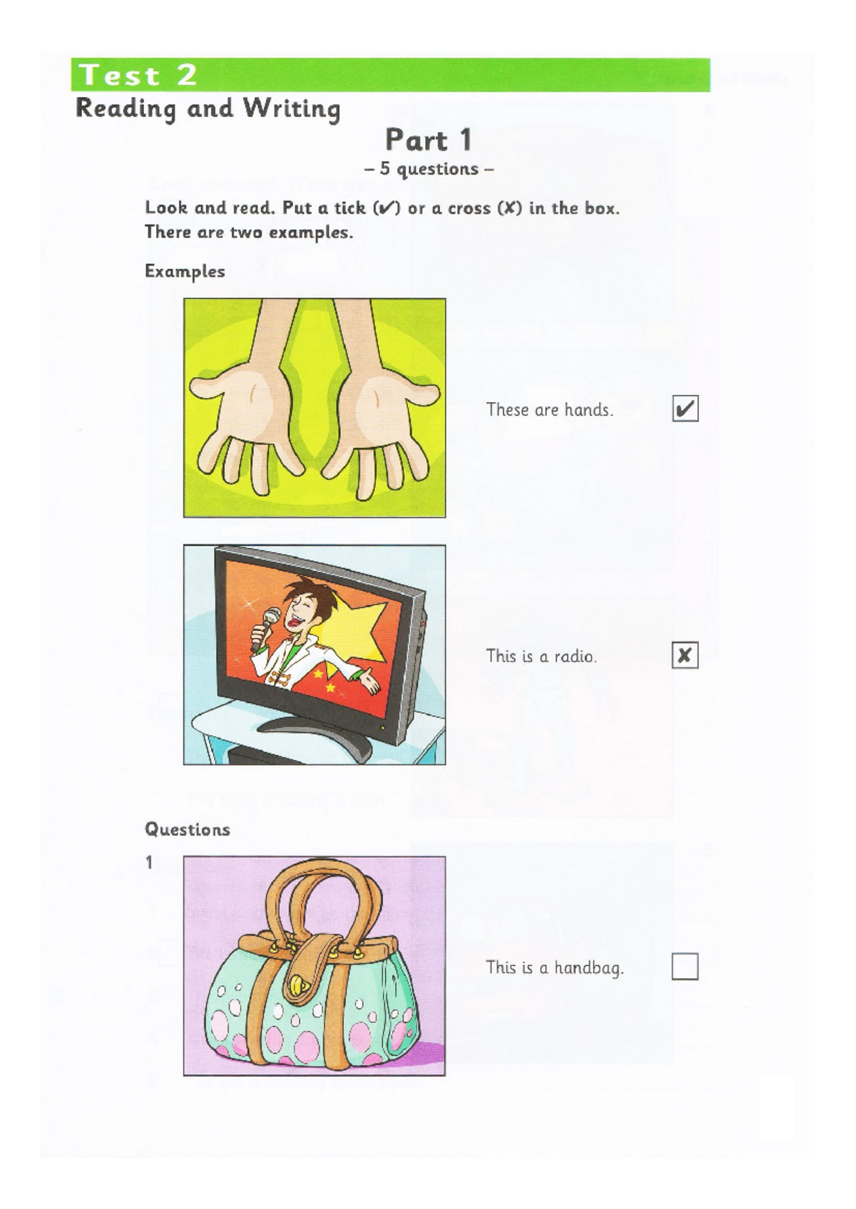 Starters - Test 2 - Reading & Writing Assessment - Studocu