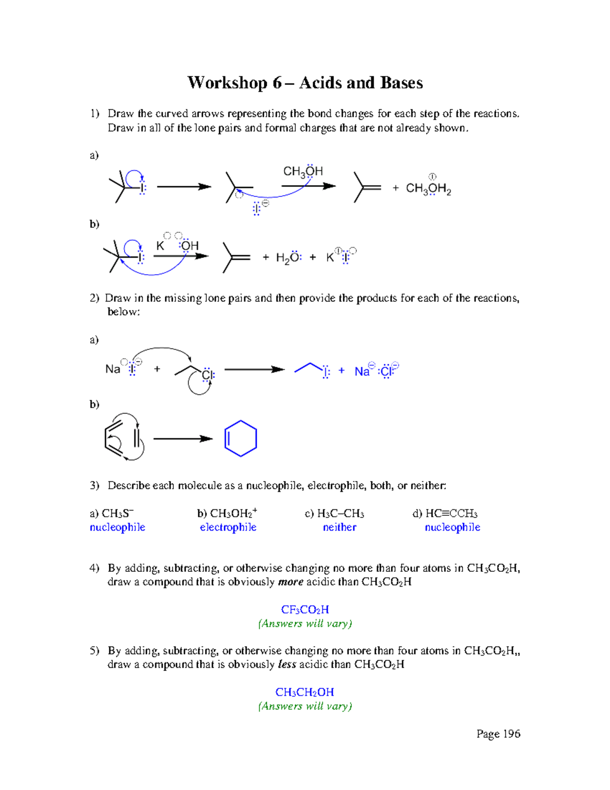 Chem 7A Workshop: Acids and Bases Reactions Techniques - Studocu
