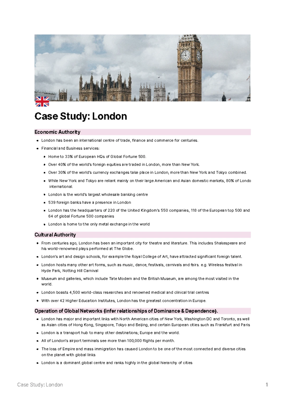 London Case Study - LONDON – urban challenges in a named developed ...