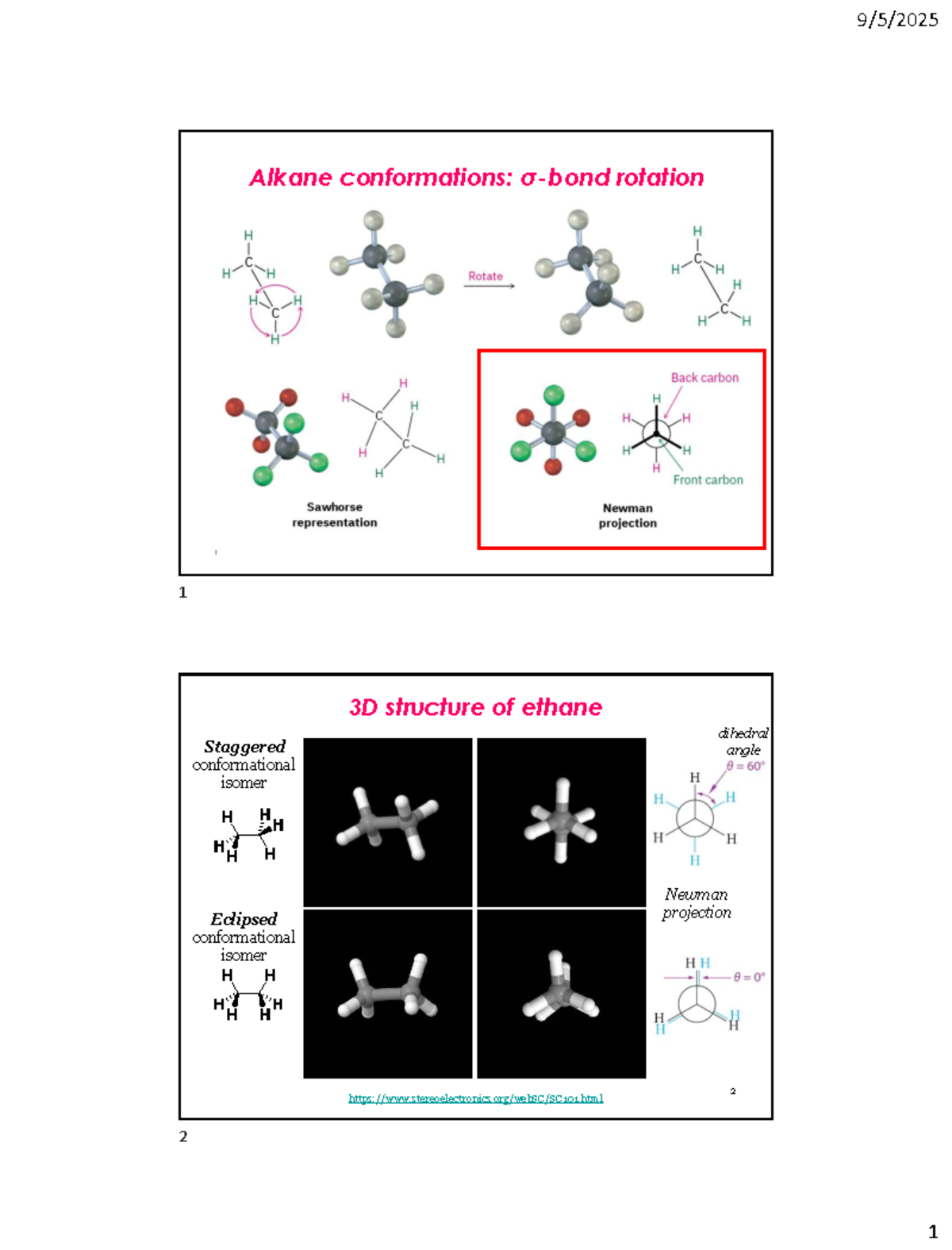 Alkane Conformations and Cycloalkane Nomenclature - CH 101 Lecture ...