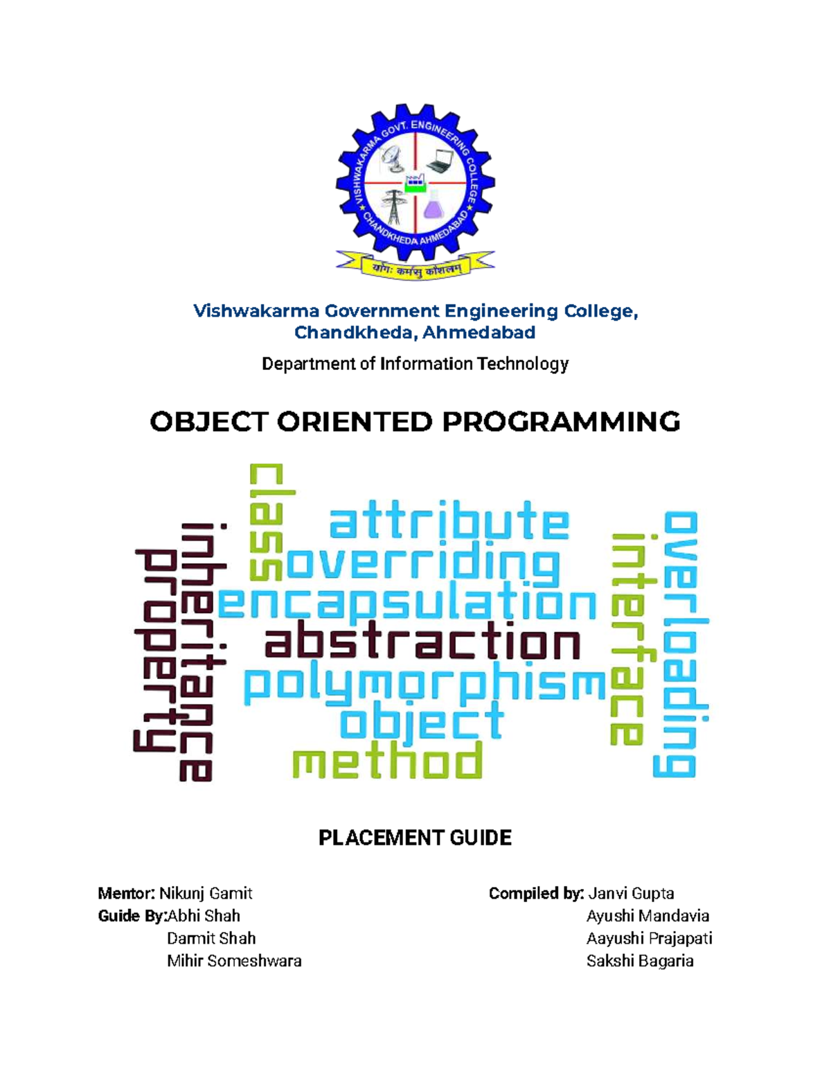 Object Oriented Programming Placement Guide - IT Dept. - Studocu