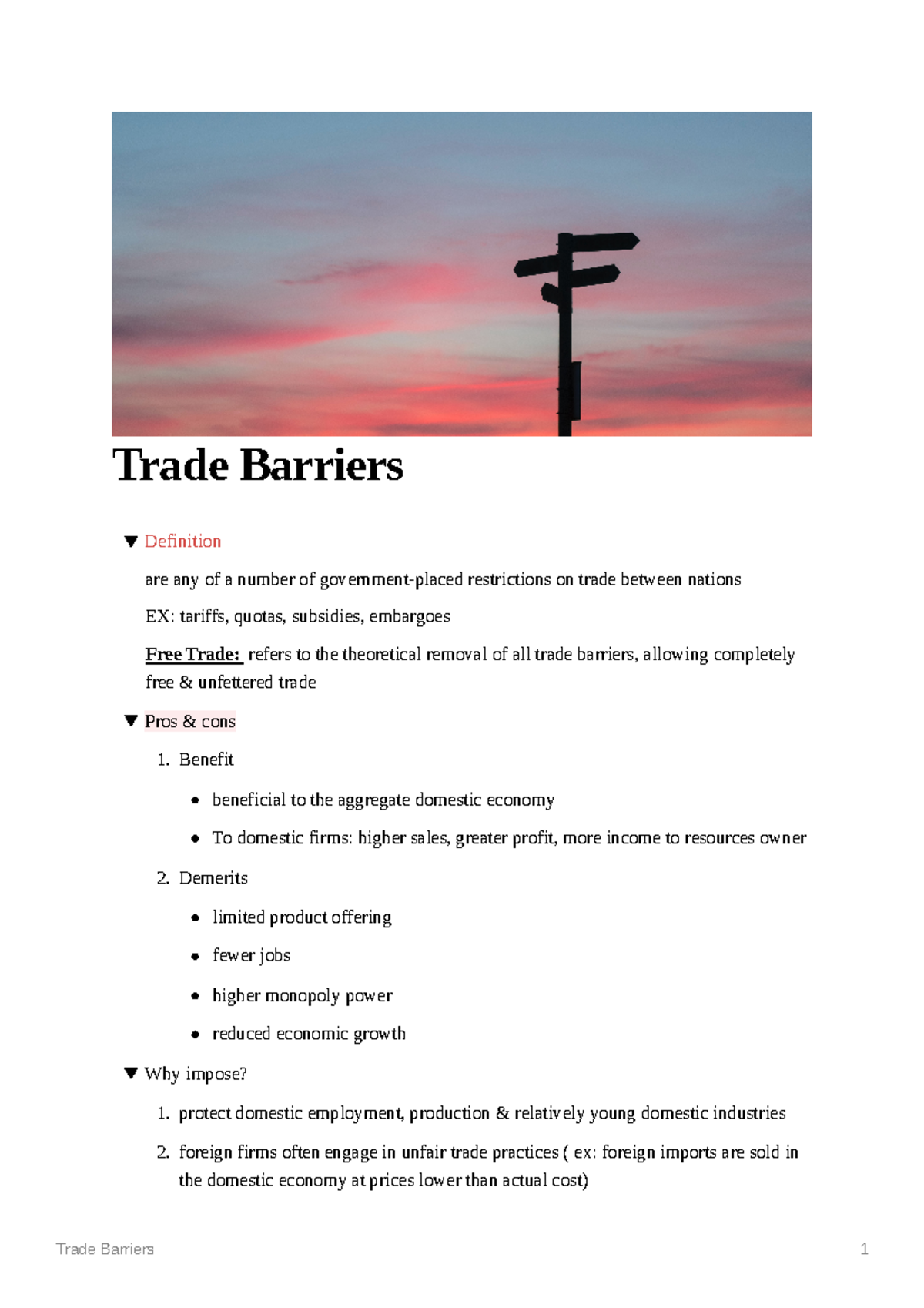 Trade Barriers Overview: Definition, Types, and Economic Impact - Studocu