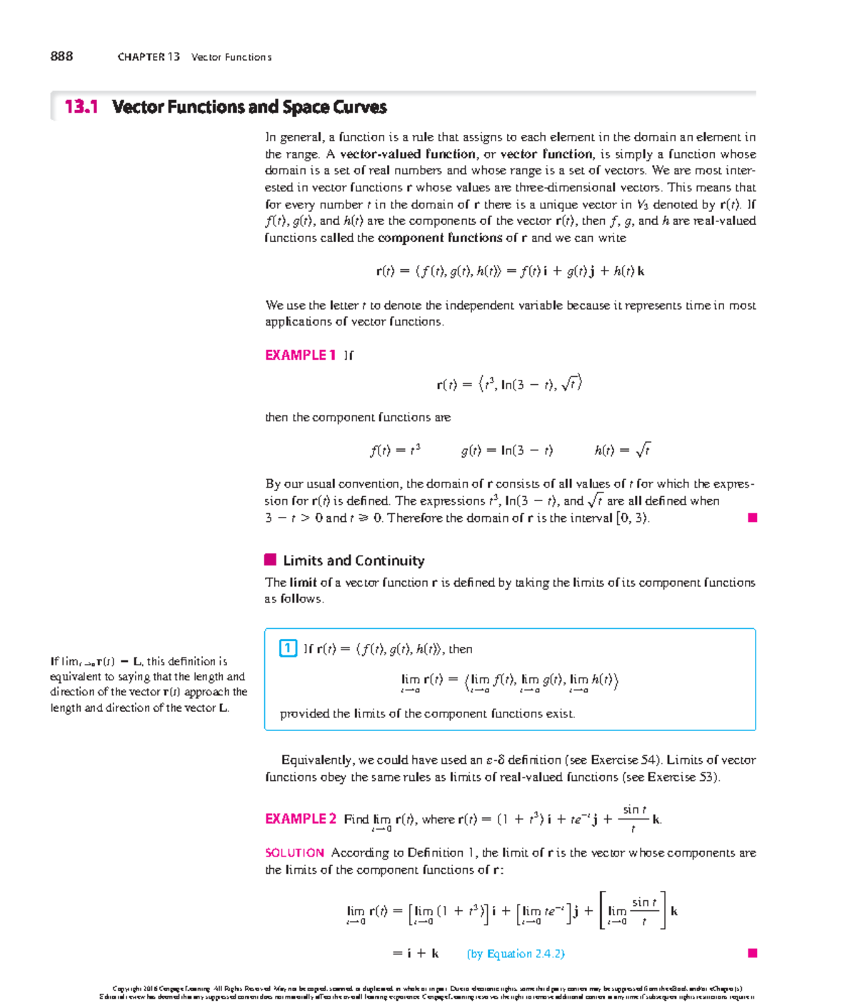 Math ch-13-1 - math work - 888 CHAPTER 13 Vector Functions In general ...