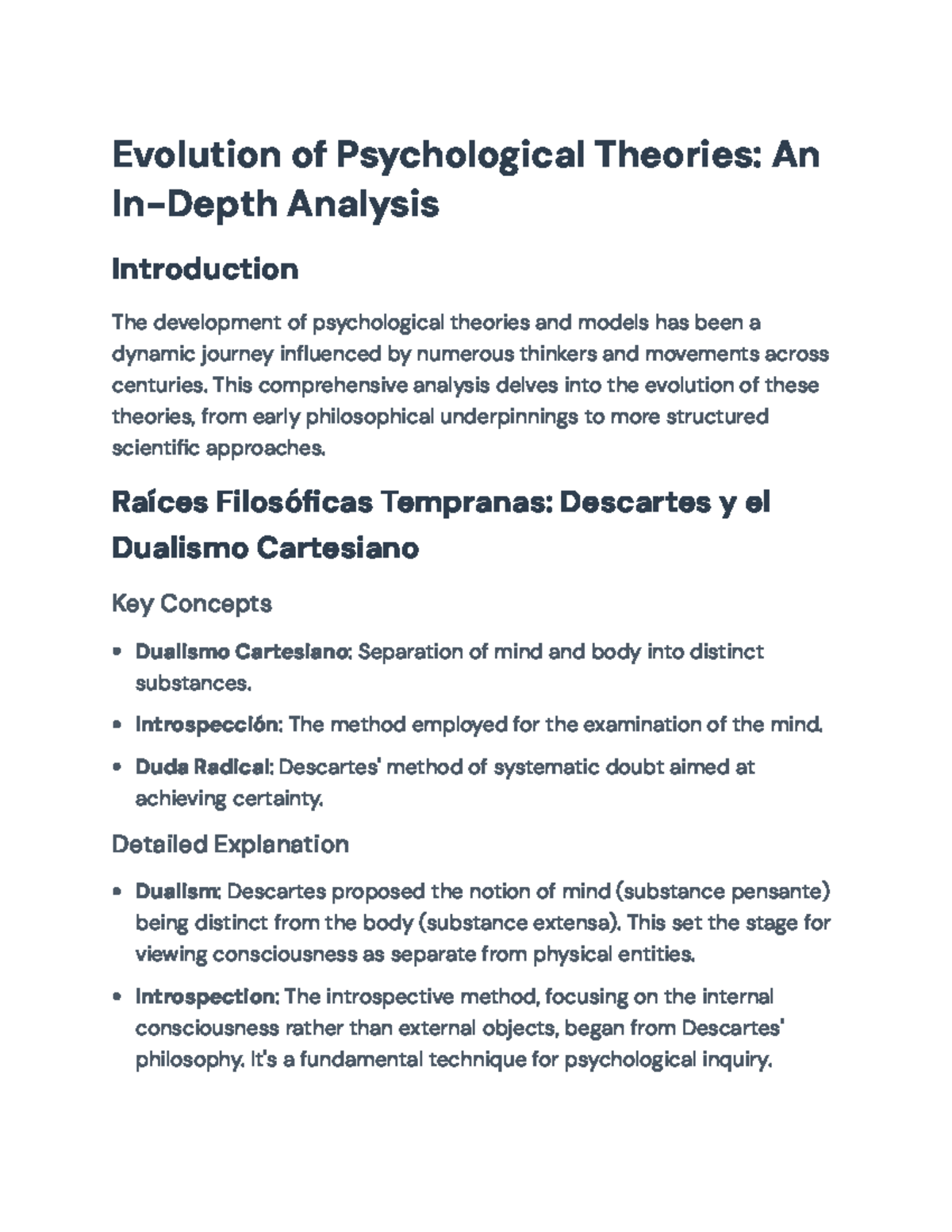 Evolution of Psychological Theories: An In-Depth Analysis (PSY101) - Studocu