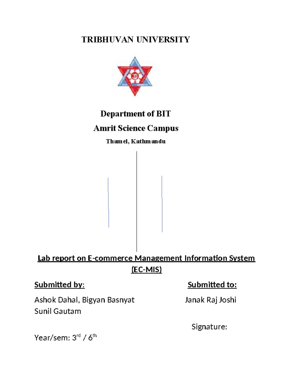Lab Report on Management Information System (BIT 3rd Year) - Studocu