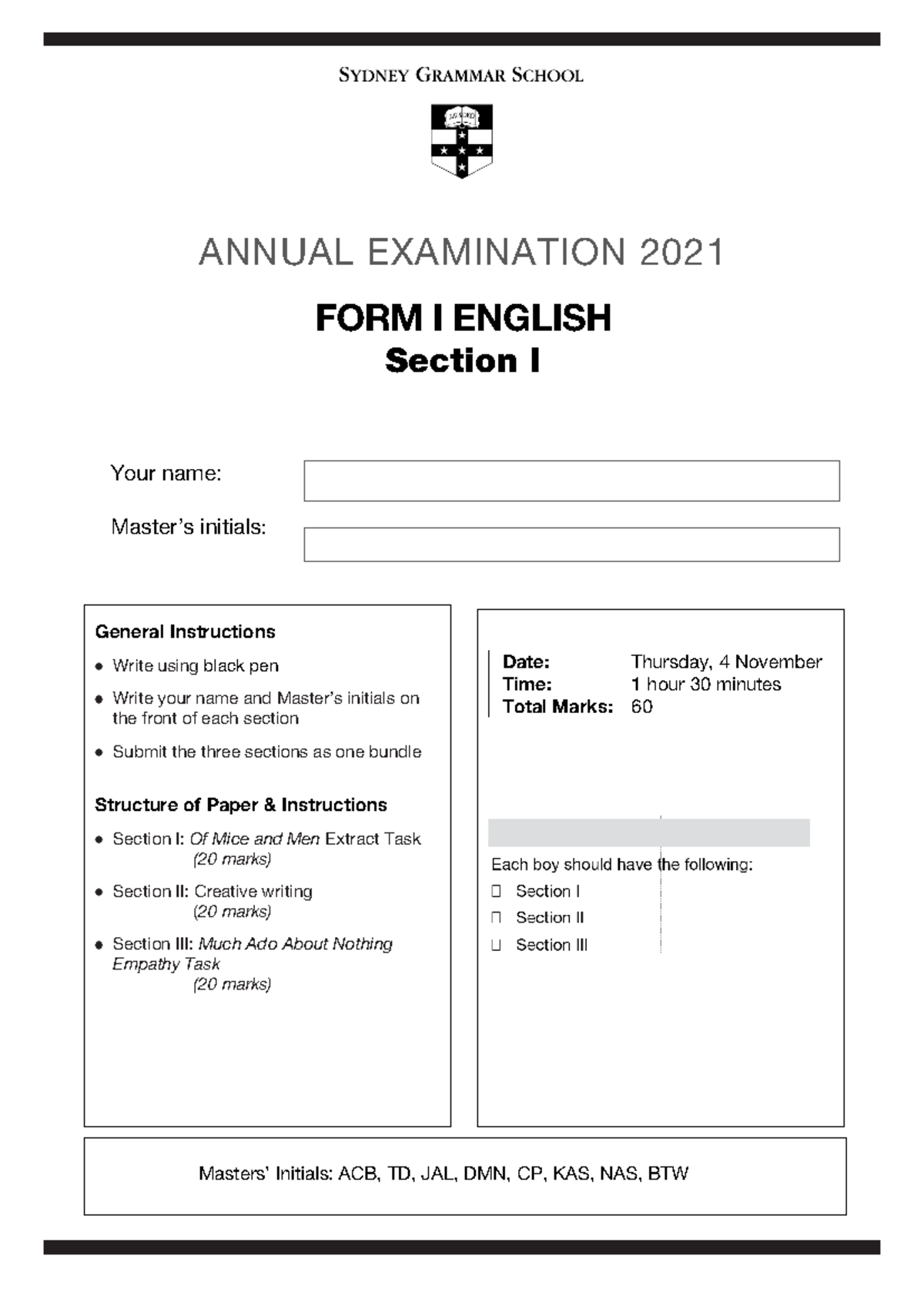 Form I English Annual Exam 2021 - Comprehensive Study Guide - Studocu
