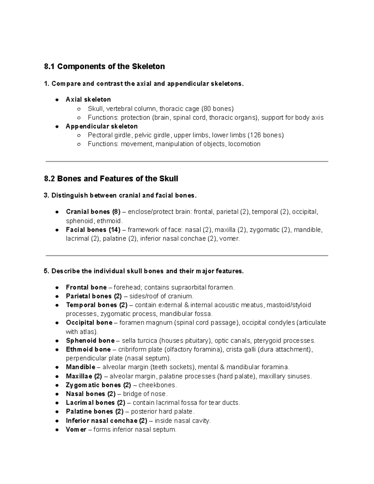 Chapter 8: Anatomy & Physiology of the Human Skeleton (BIO 101) - Studocu