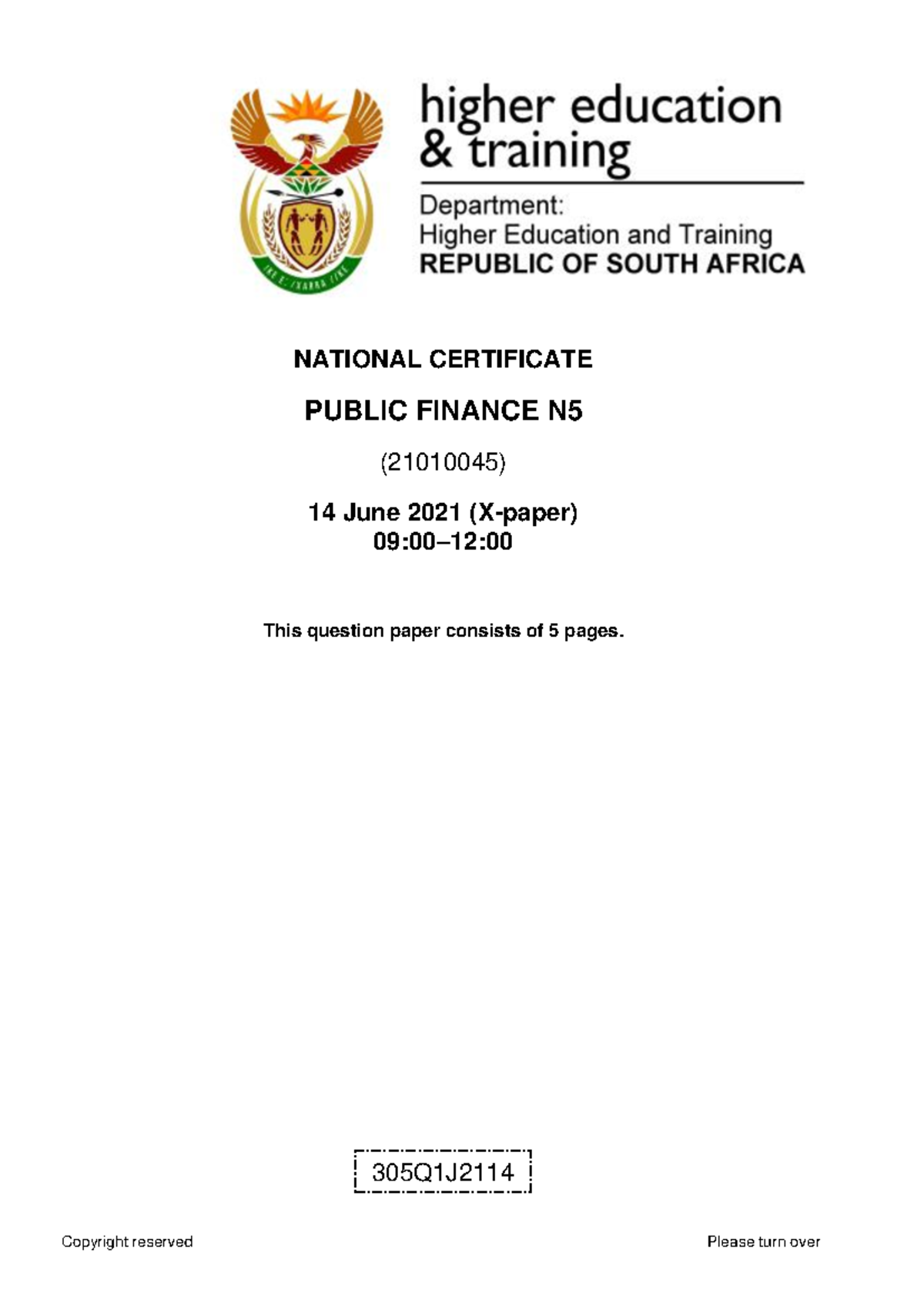 N5 Public Finance June 2021 Exam Question Paper (21010045) - Studocu